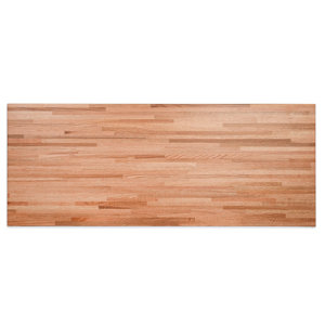 CONSDAN Oak Countertop 25'' W Solid Wood Rectangular Square Edge Table ...