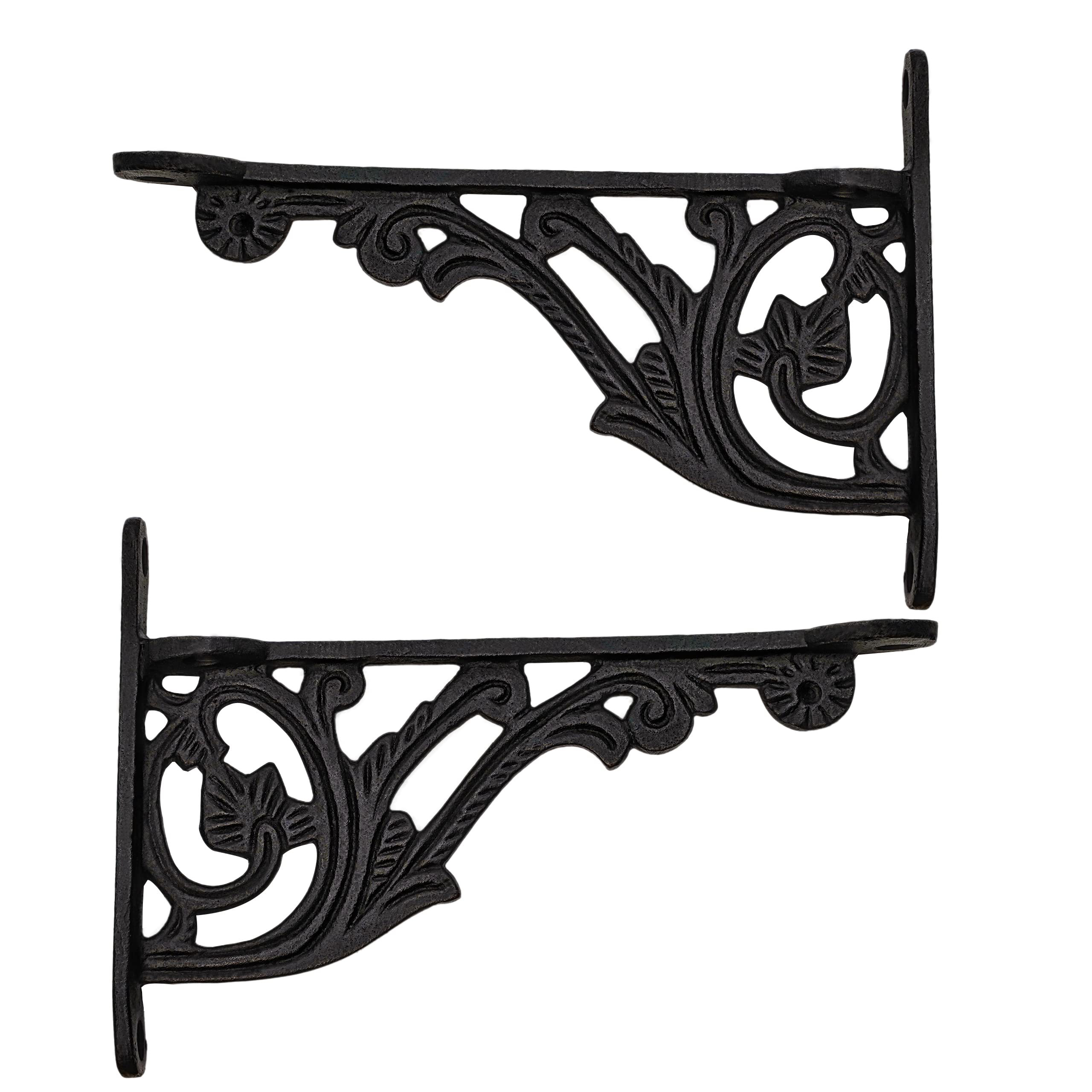 Astoria Grand Midge Solid Cast Iron Shelf Brackets Victorian Colonial ...