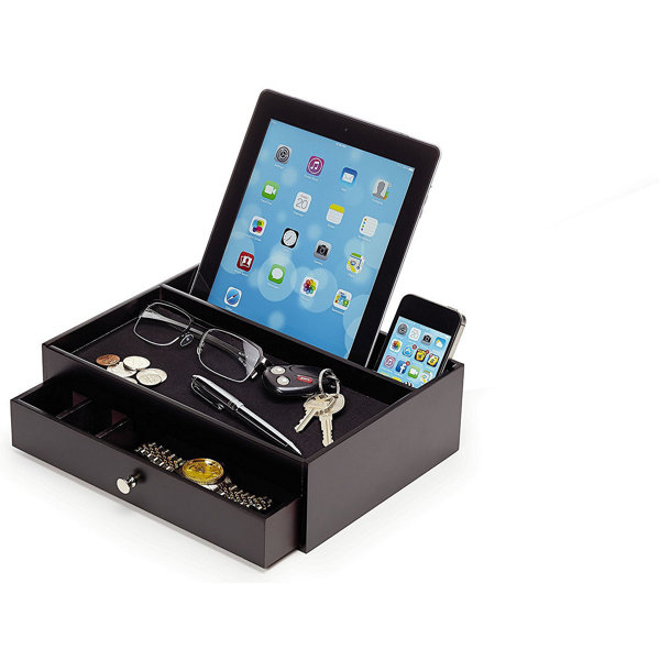 Fashion Finesse Wood Phone Docking Station -Nightstand Organizer- Multi ...