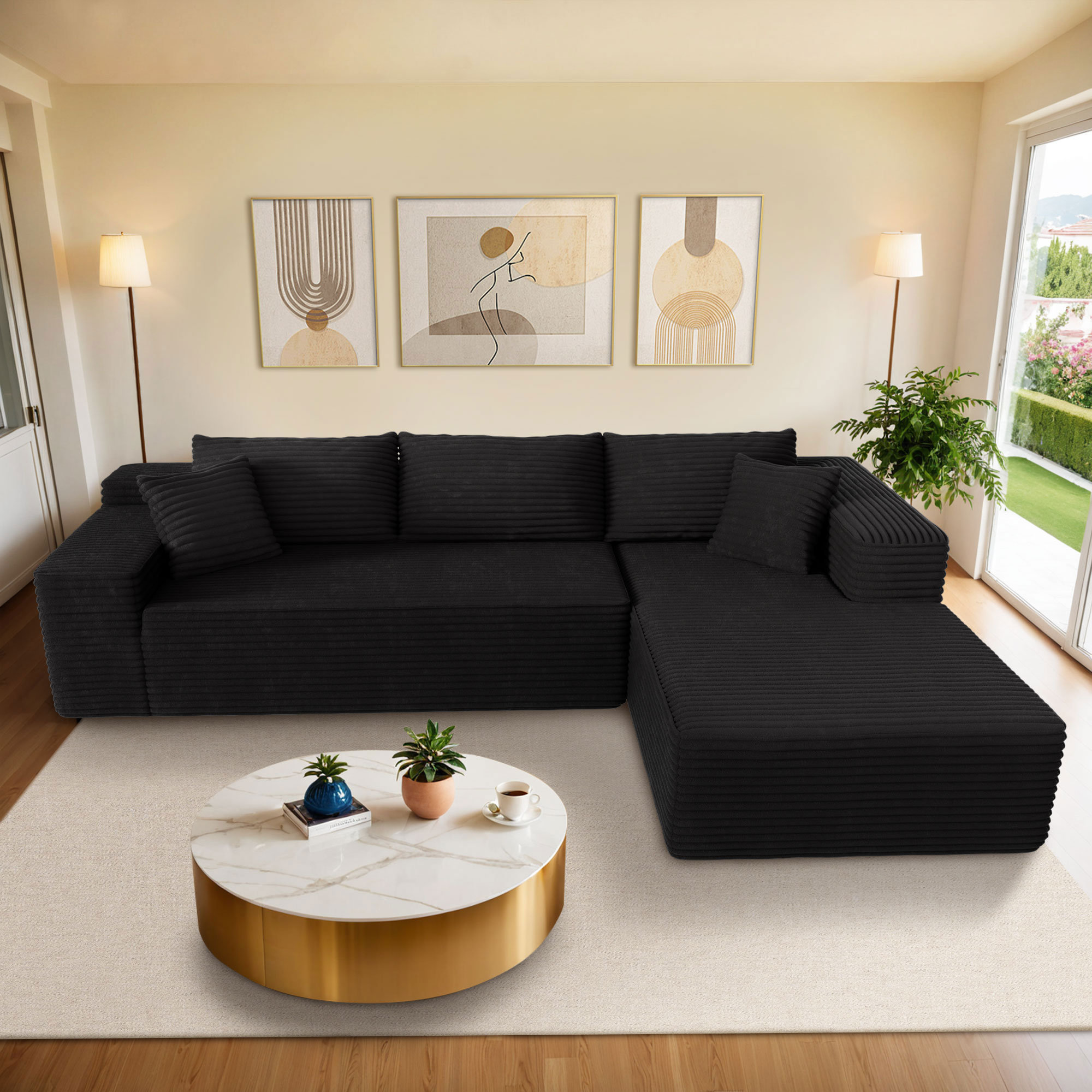 Latitude Run® Tashonda 104" Cloud Sectional Couch ,L Shape Original ...