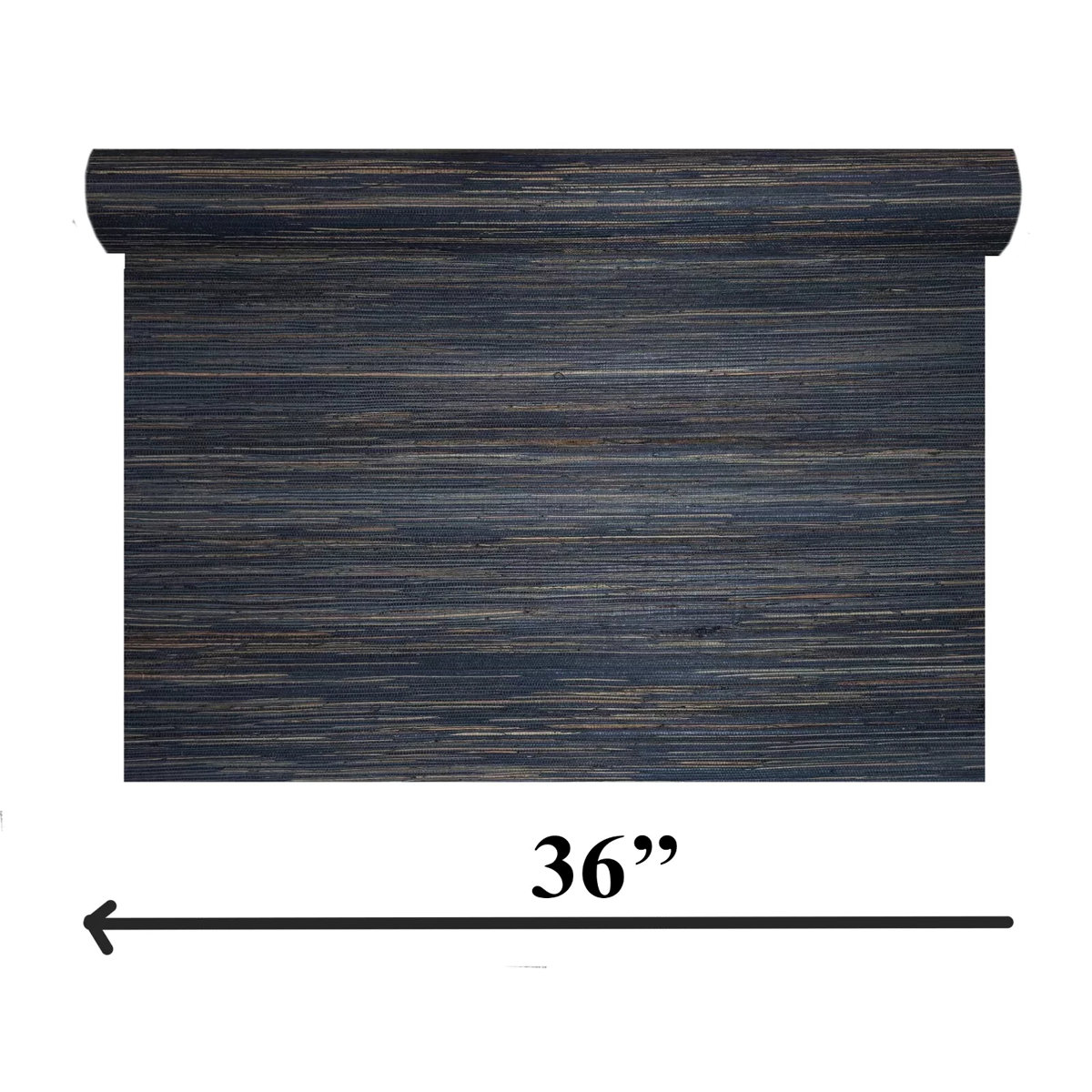17 Stories Dark Navy Blue Natural Grasscloth Textured Wallpaper Modern ...