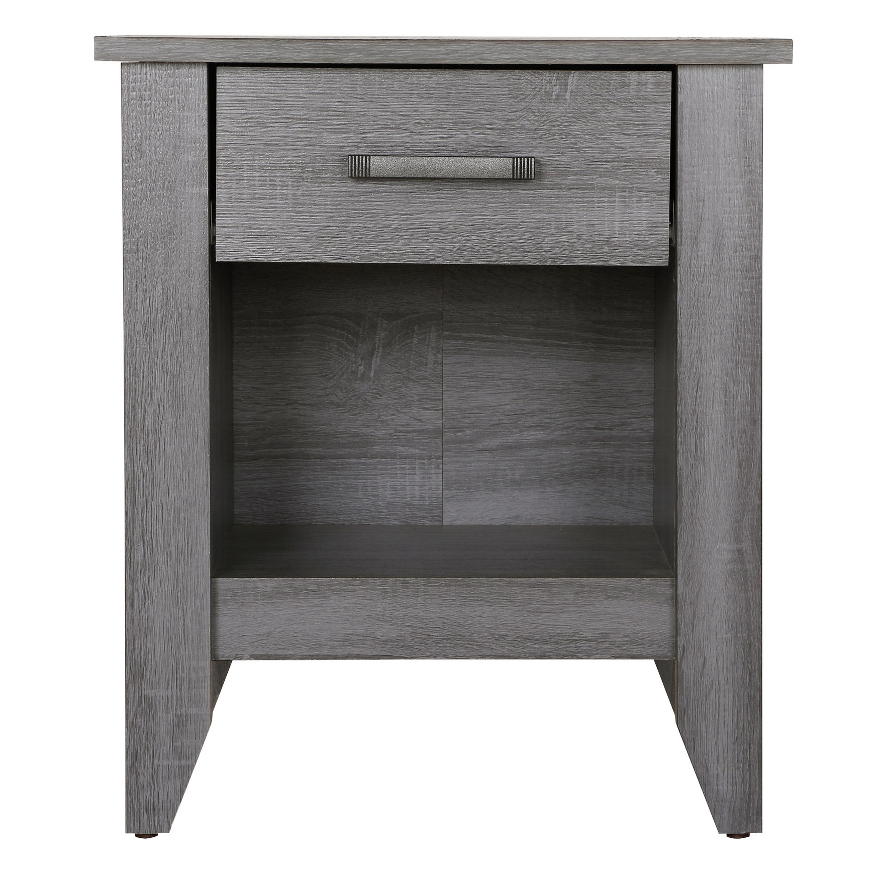 Gracie Oaks Gray Bedside Table With Substantial Storage Space ...