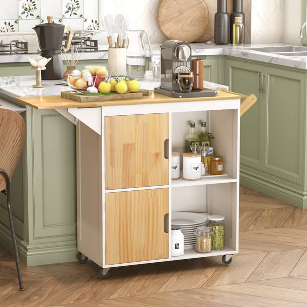 Red Barrel Studio® Solid Wood Kitchen Cart & Reviews | Wayfair