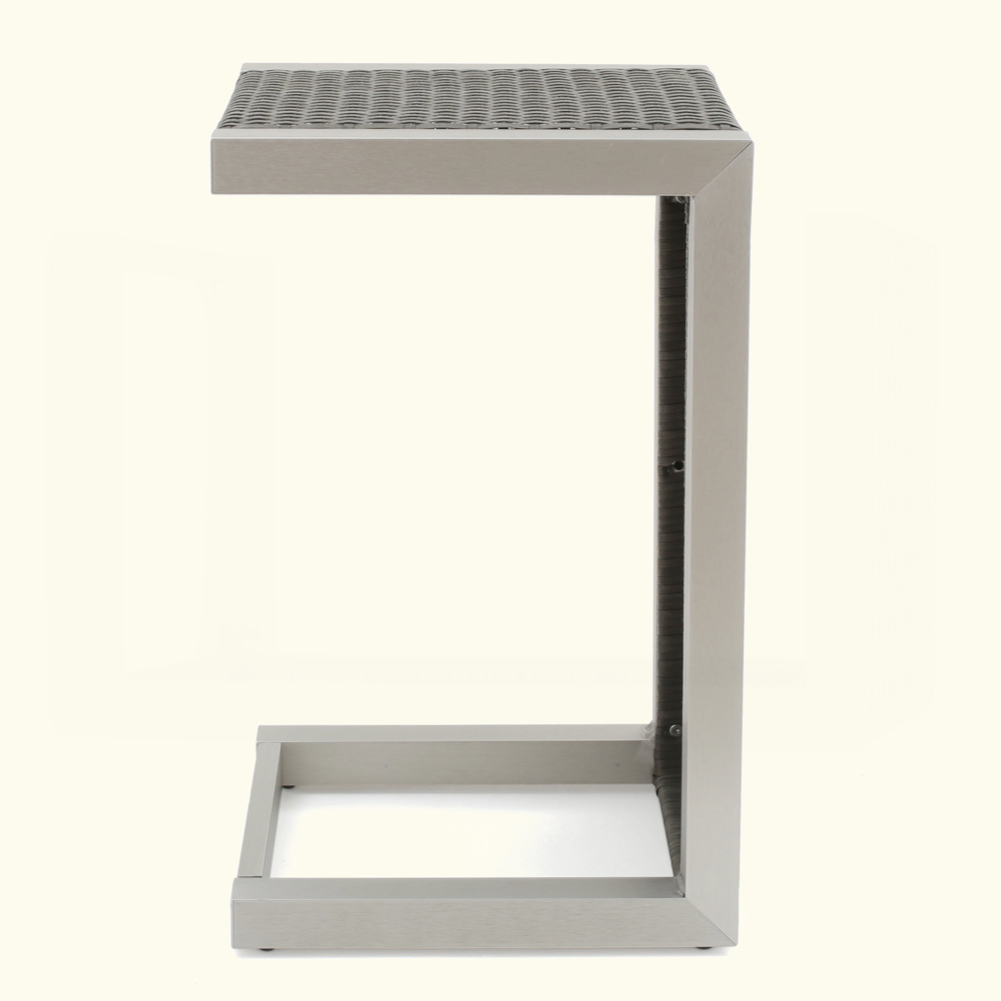 Ebern Designs Charming Wicker C-Shaped Outdoor Side Table For Stylish ...