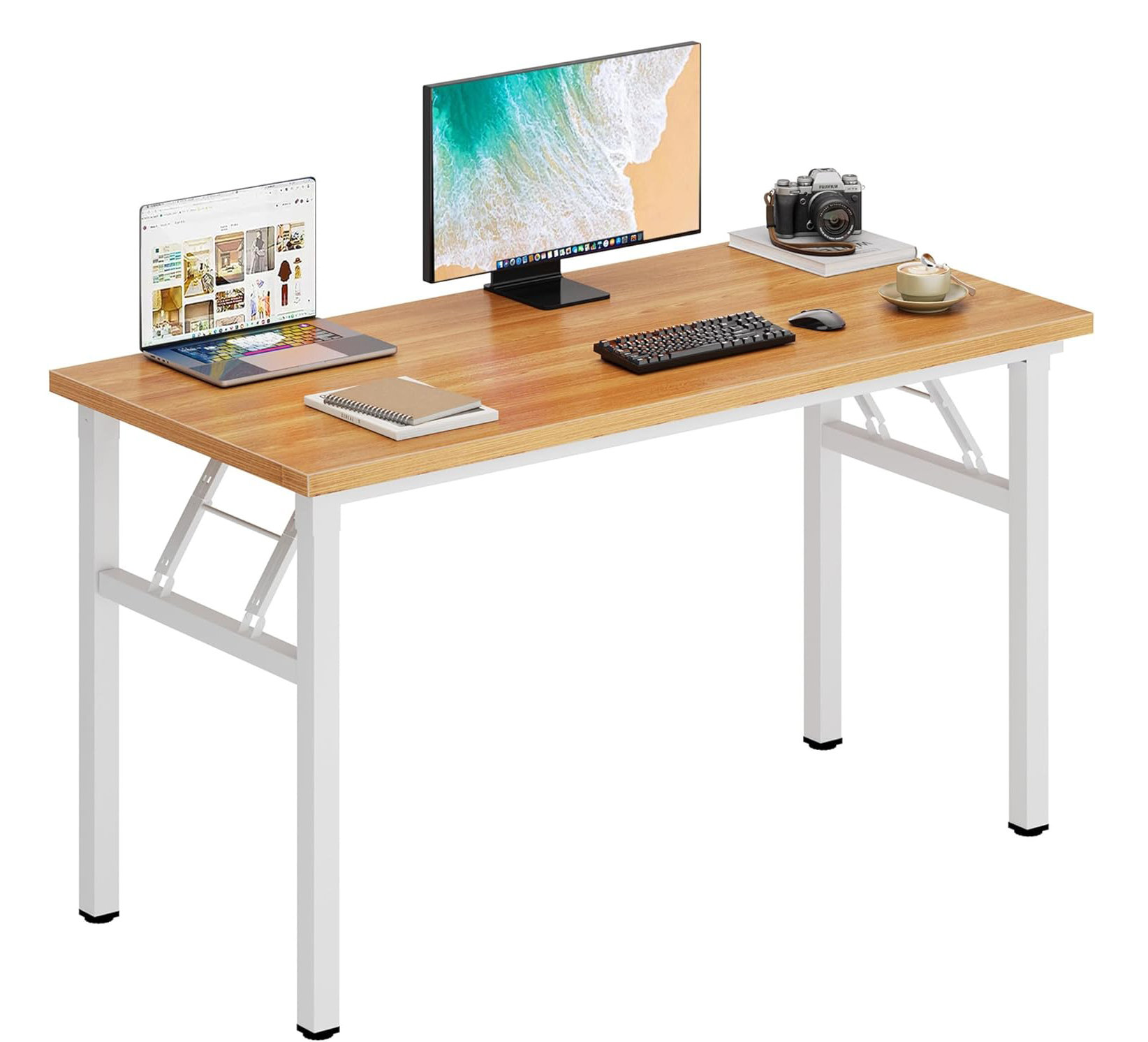 Latitude Run® Folding Table Computer Desk Workstation Table Conference ...