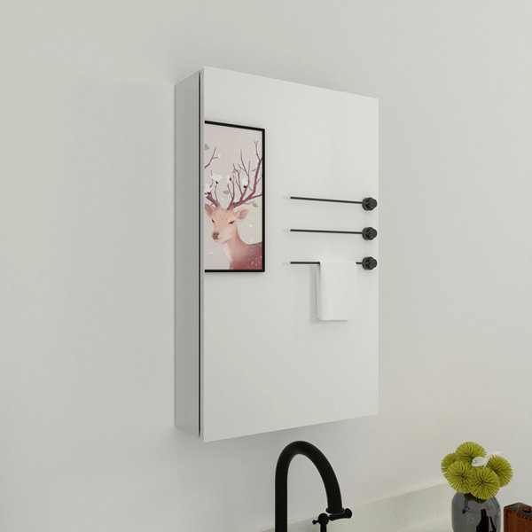 Ebern Designs Pharmacie l 15 po x H 24 po argent mat avec tablettes ...