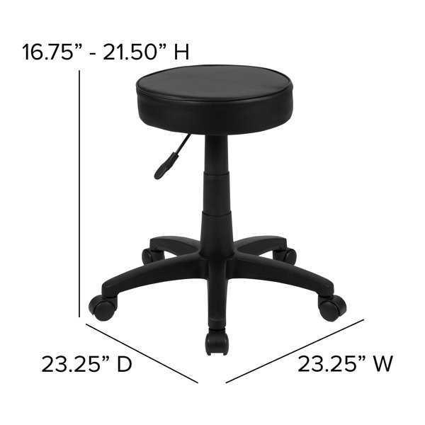 Inbox Zero Adjustable Doctors Stool on Wheels with Ergonomic Molded ...
