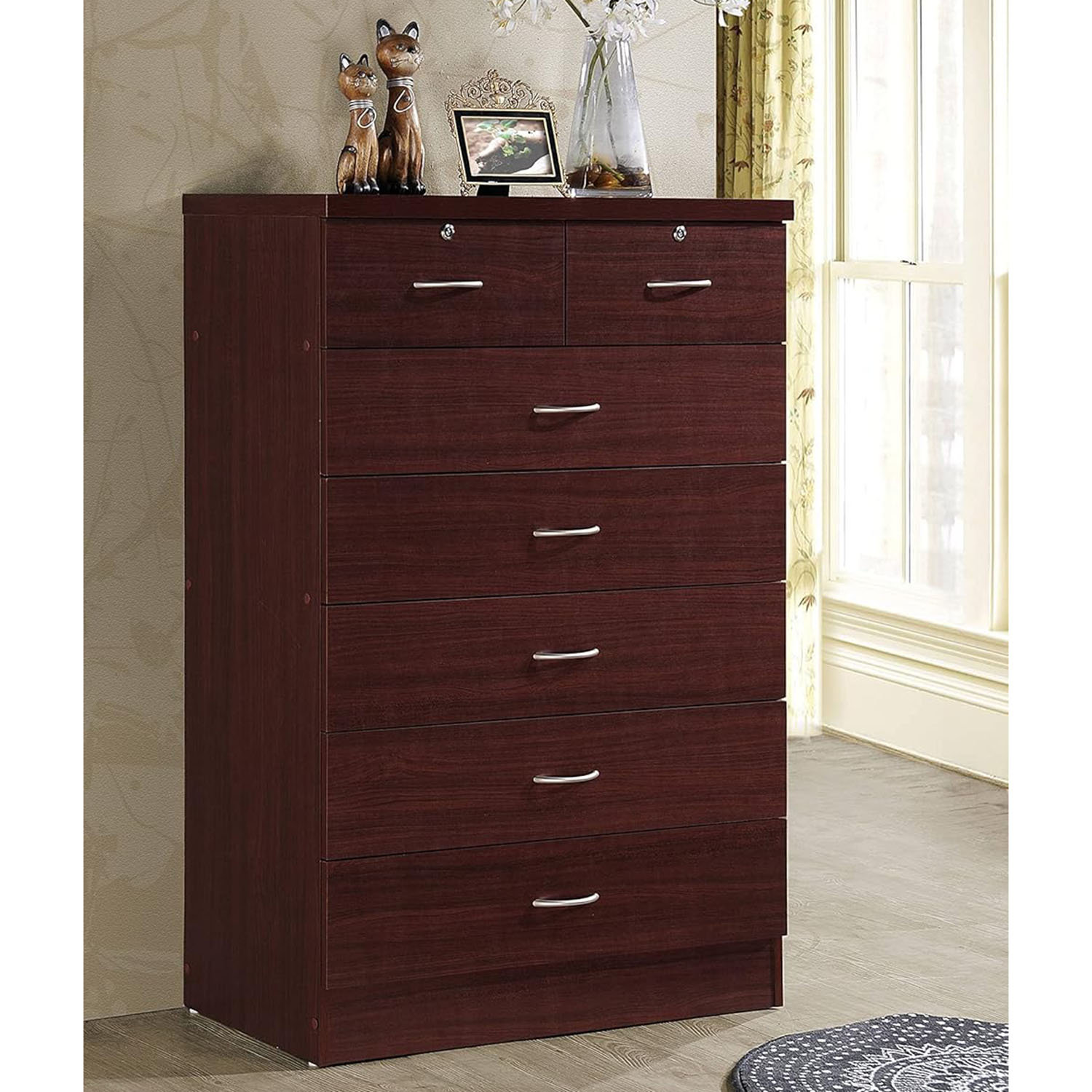 Latitude Run® Drawer Wood Dresser For Bedroom, 31.5 Inch Wide Chest Of ...