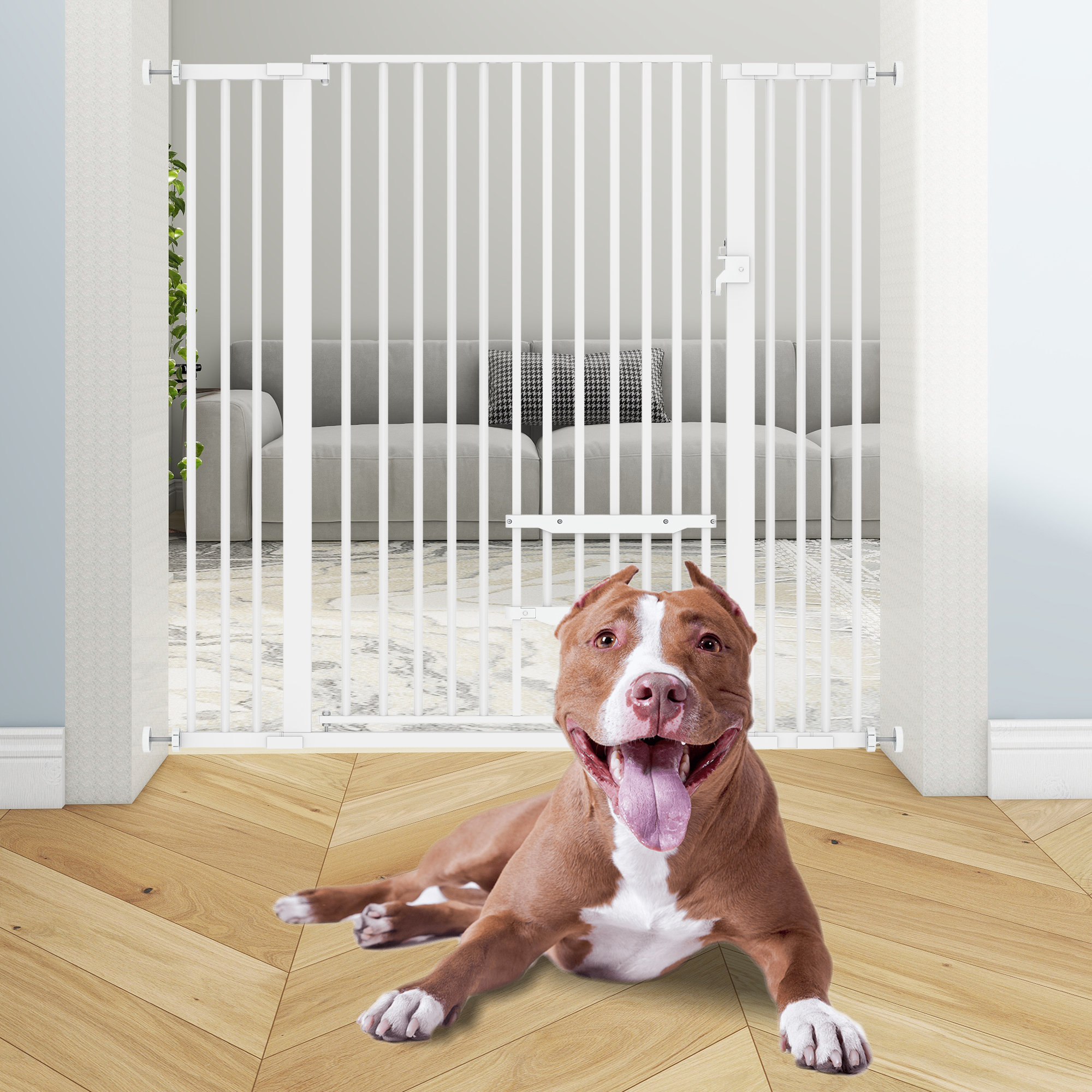 Tucker Murphy Pet™ Pet Gate with Adjustable Door, 20-43 Inch Auto Close ...