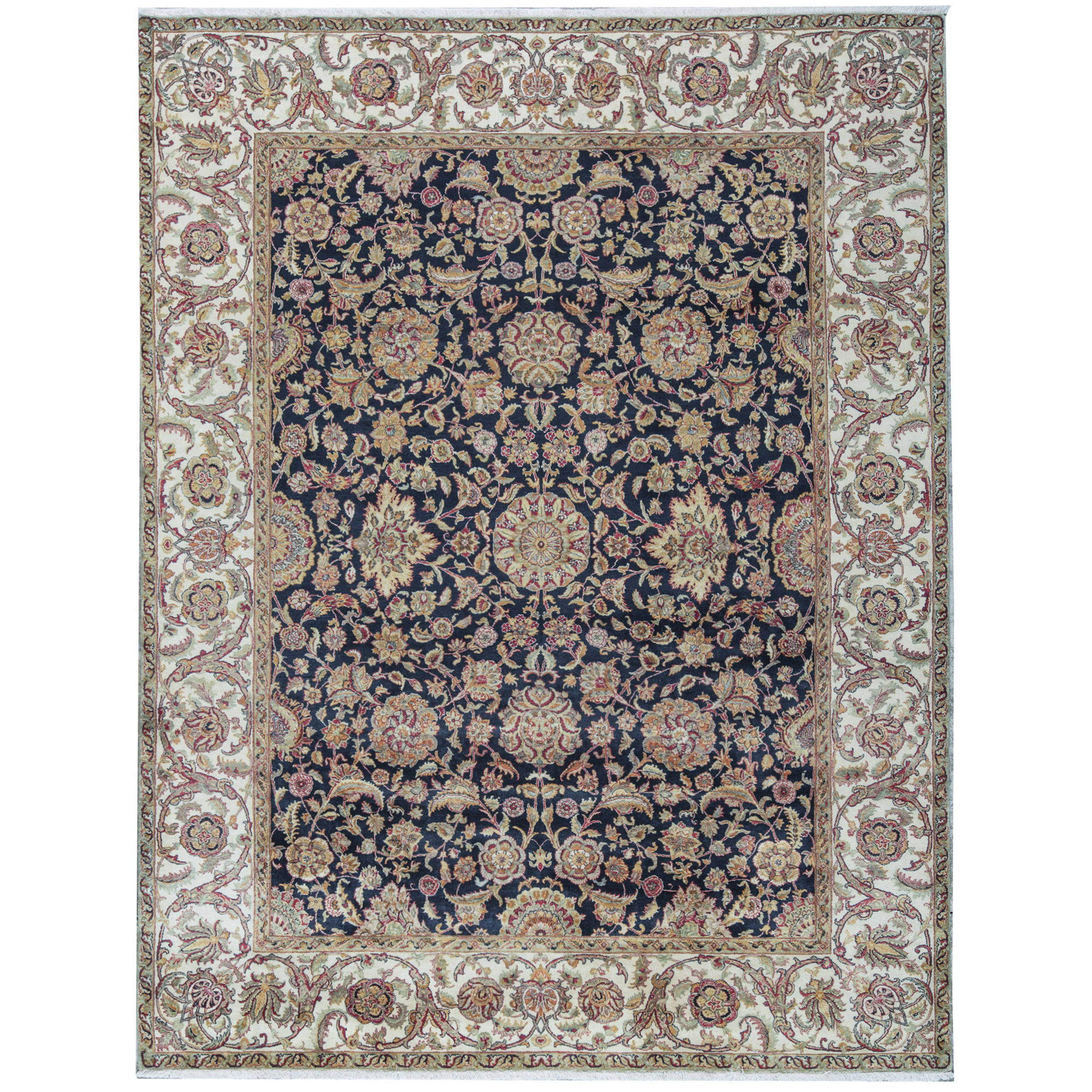 Bokara Rug Co., Inc. Hand-Knotted High-Quality Black and Cream Area Rug ...