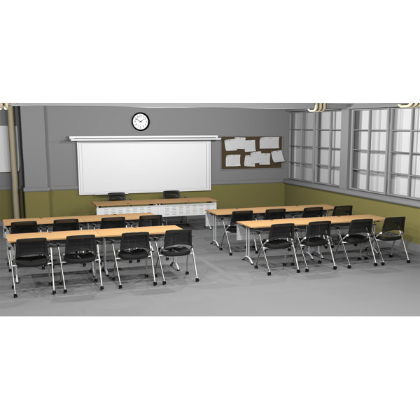 TeamWORK Tables 18 Person Training Meeting Seminar Tables with Modesty ...