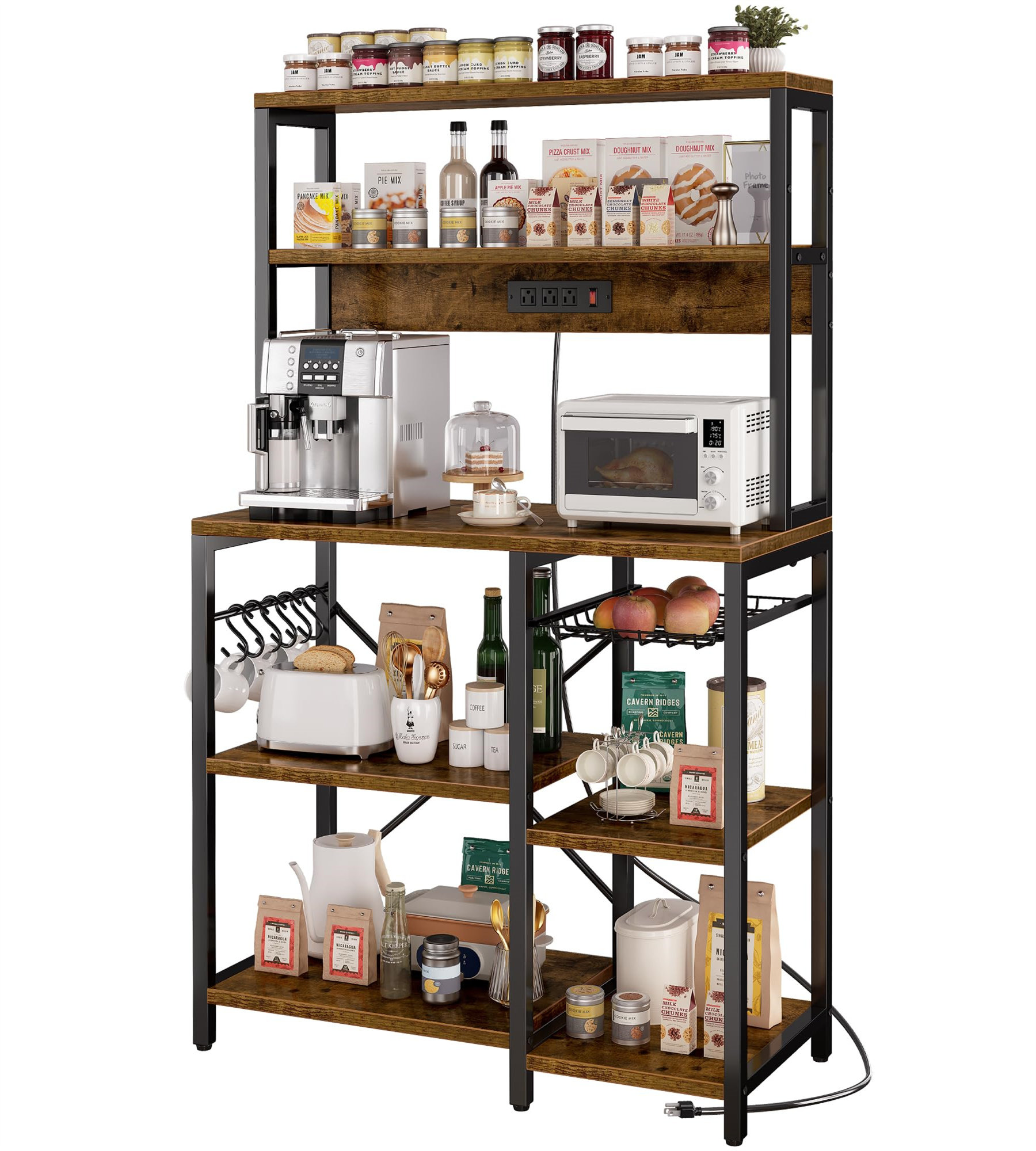 17 Stories Jantz 35.4'' Standard Baker's Rack with Microwave ...