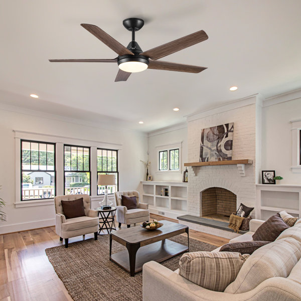 YUHAO Modern Ceiling Fan with Light 48'' 5-Blade Ceiling Fan With Light ...