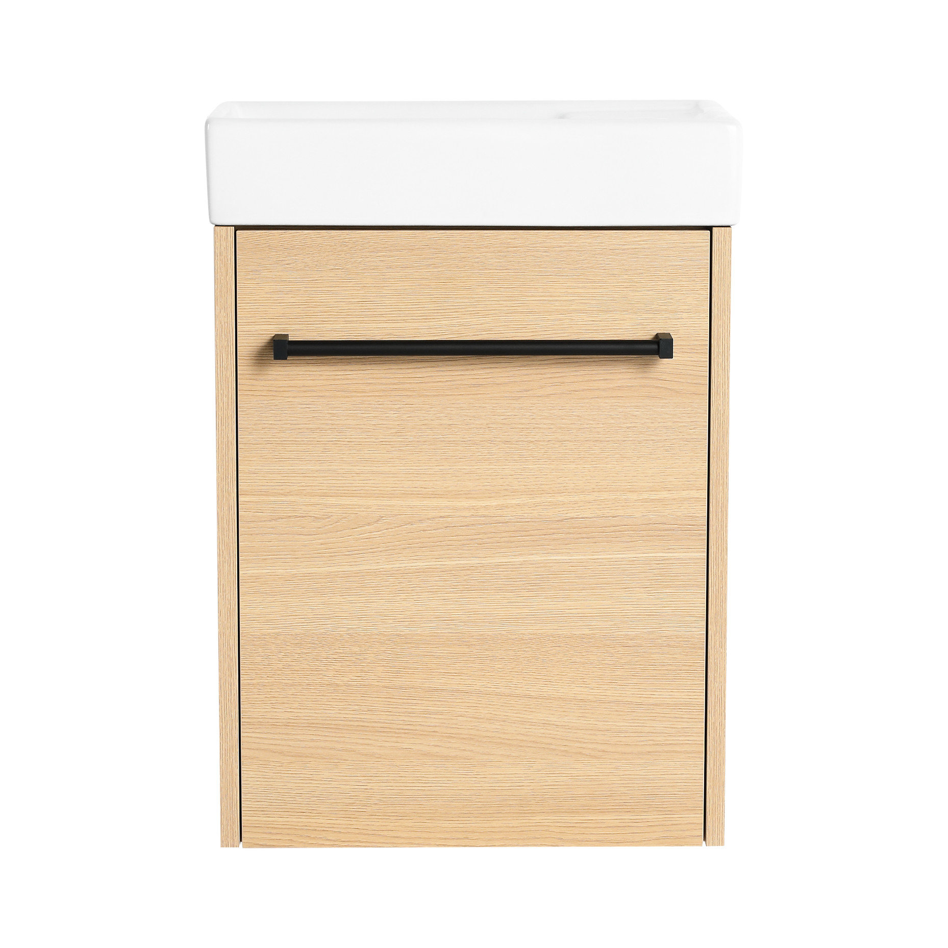 Ebern Designs Warlo Floating Bathroom Cabinet With Ceramic Sink. Soft ...