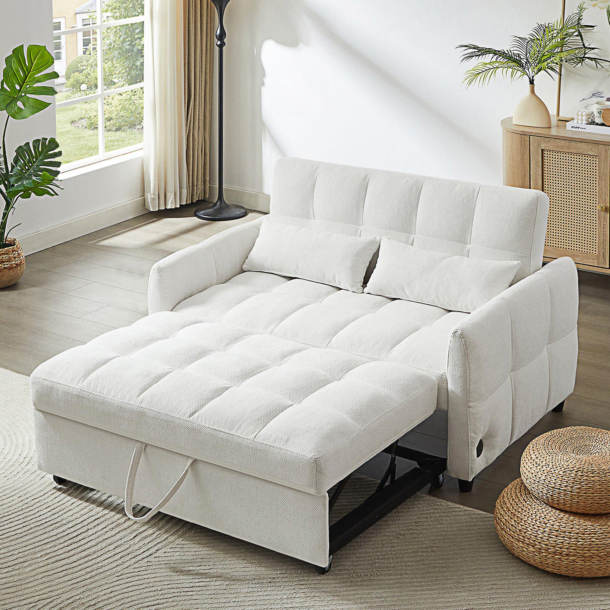 Latitude Run® Loveseat Sofa, Pull-Out Sofa Bed, Tufted Sleeper Sofa ...