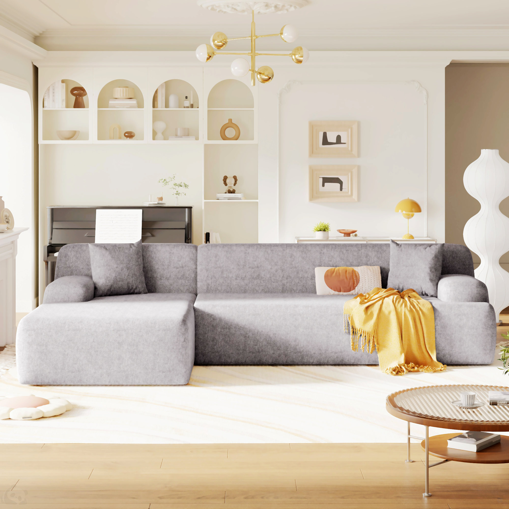 Latitude Run® Modern Large L-Shape Modular Sectional Sofa For Living ...