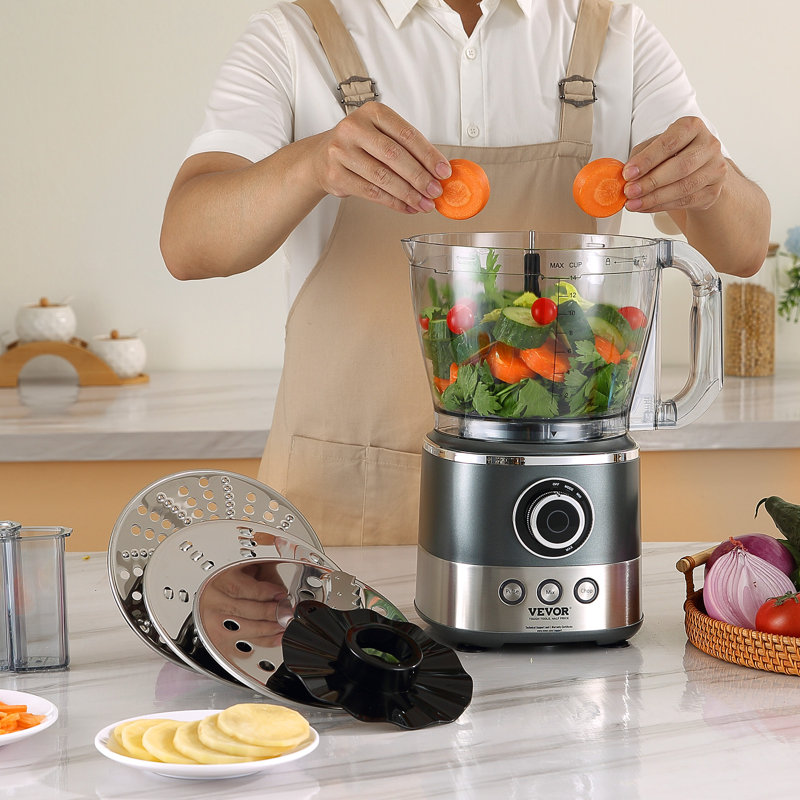 VEVOR 14-Cup 650W Food Processor Vegetable Chopper Mixing Slicing ...