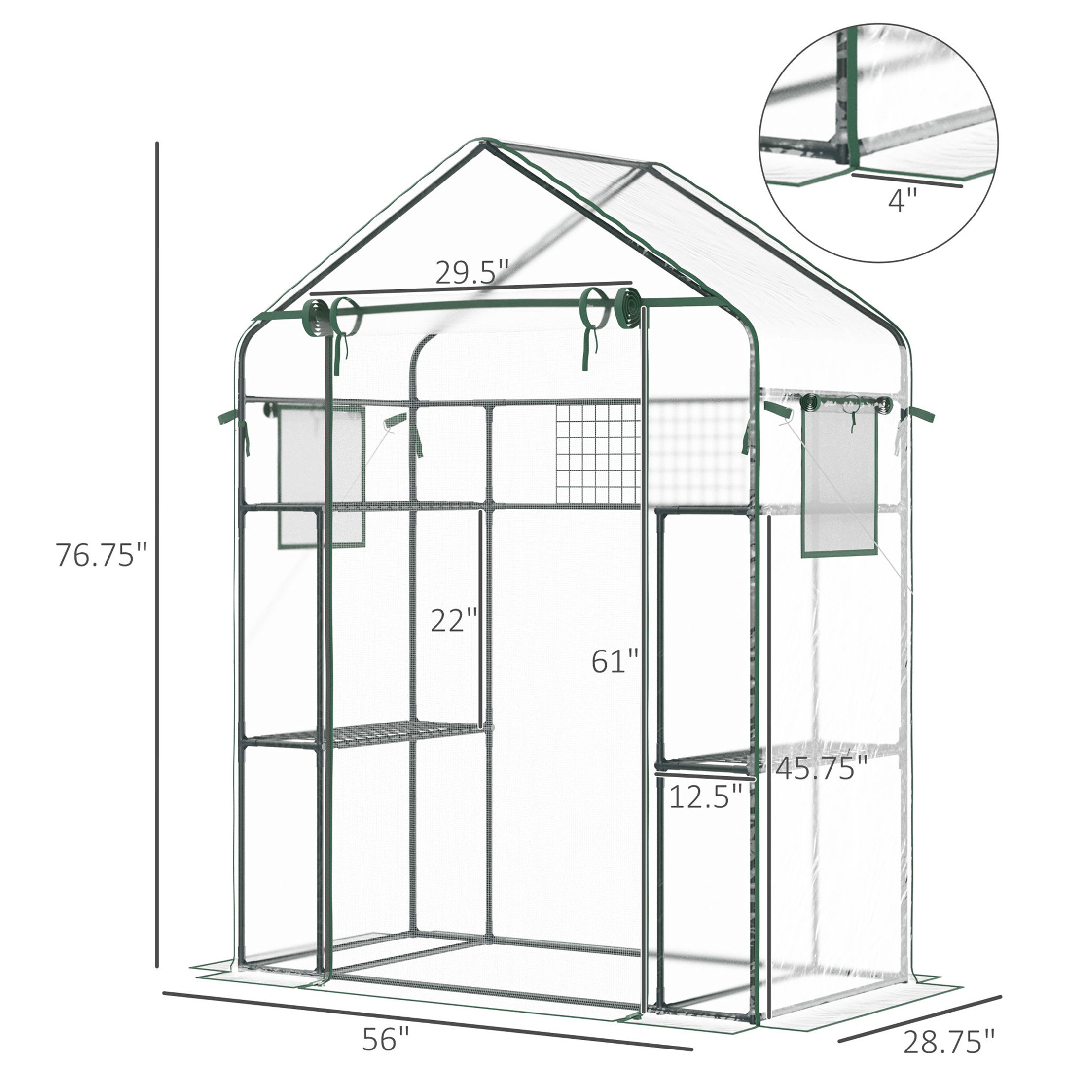 Astoria Grand Outdoor Walk-in Minihouse with Mesh Door & Windows, Small ...