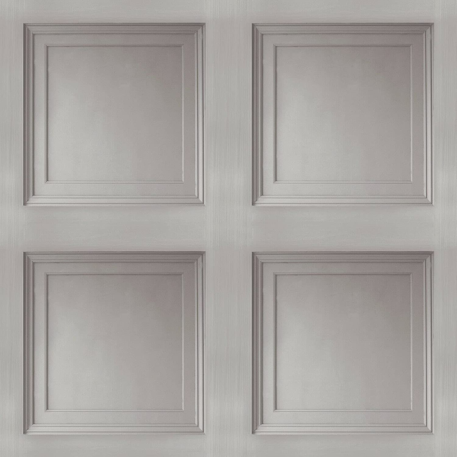 Sophie Laurance Wood Panel Effect Grey Wallpaper Realistic Square ...