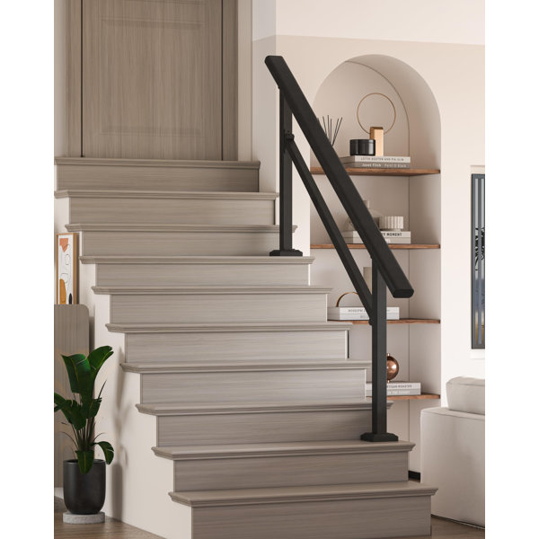 babevy 6-Step Handrail And Indoor Staircase Railing Kit, Outdoor Step ...