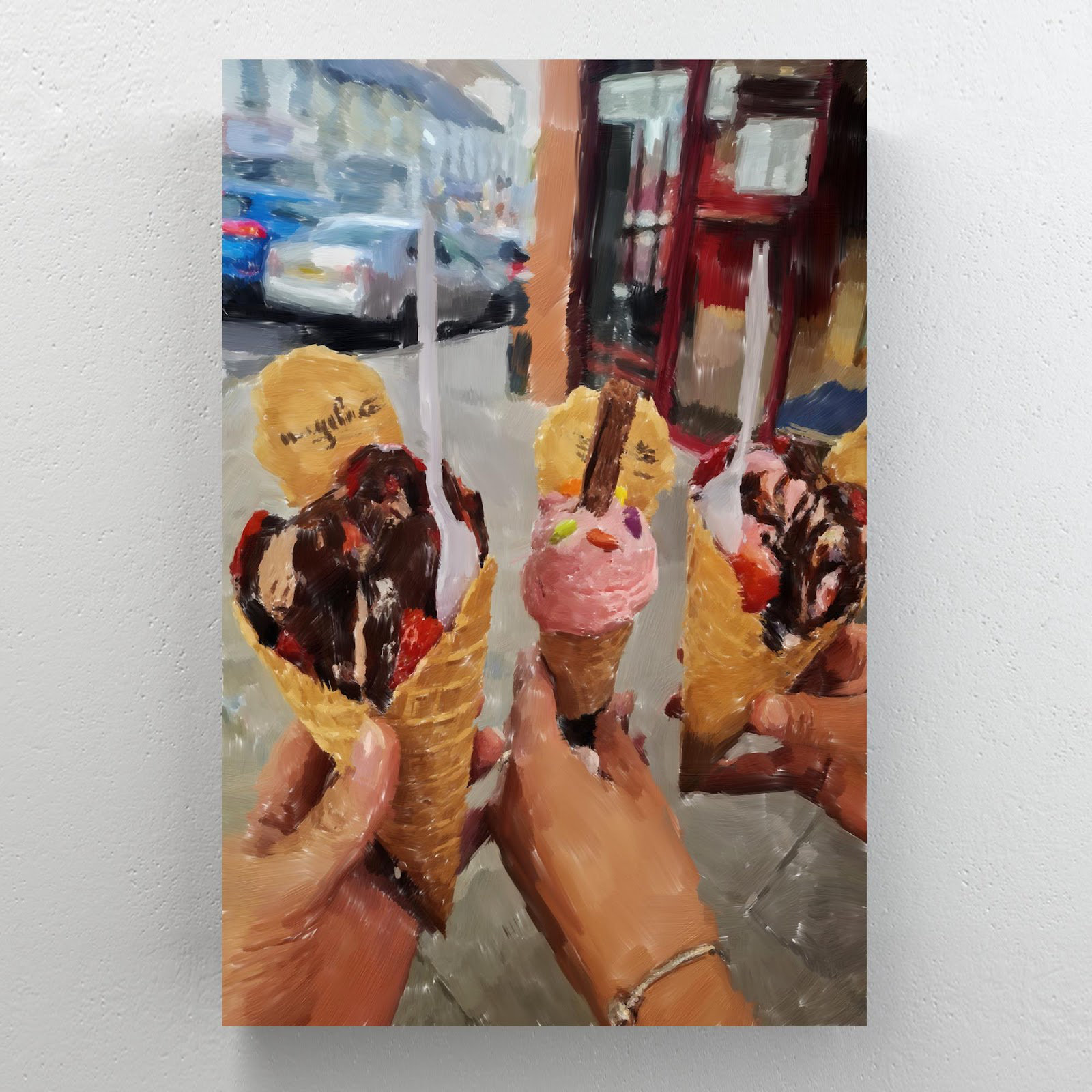 Red Barrel Studio Person Holding Ice Cream Cone With Chocolate Ice ...