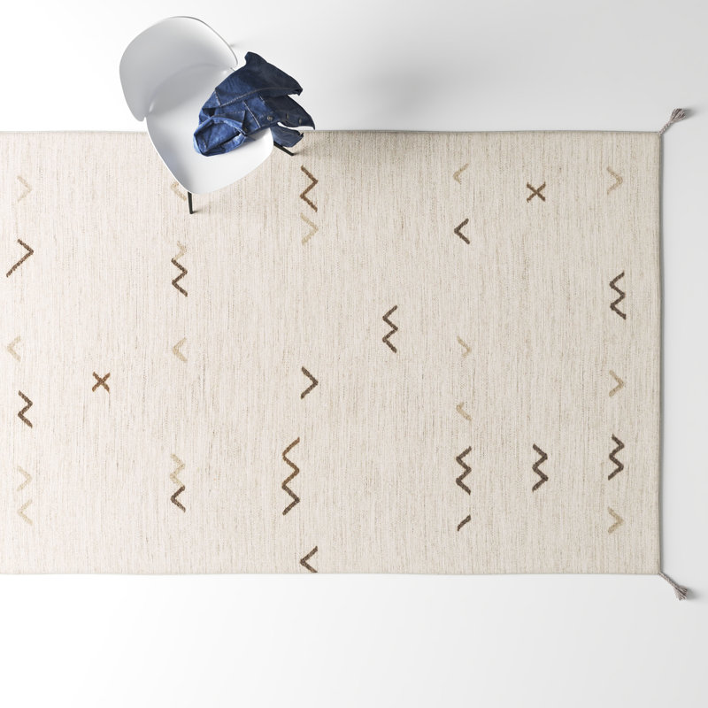 AllModern Bodie Southwestern Handwoven Wool Area Rug in Light Gray ...