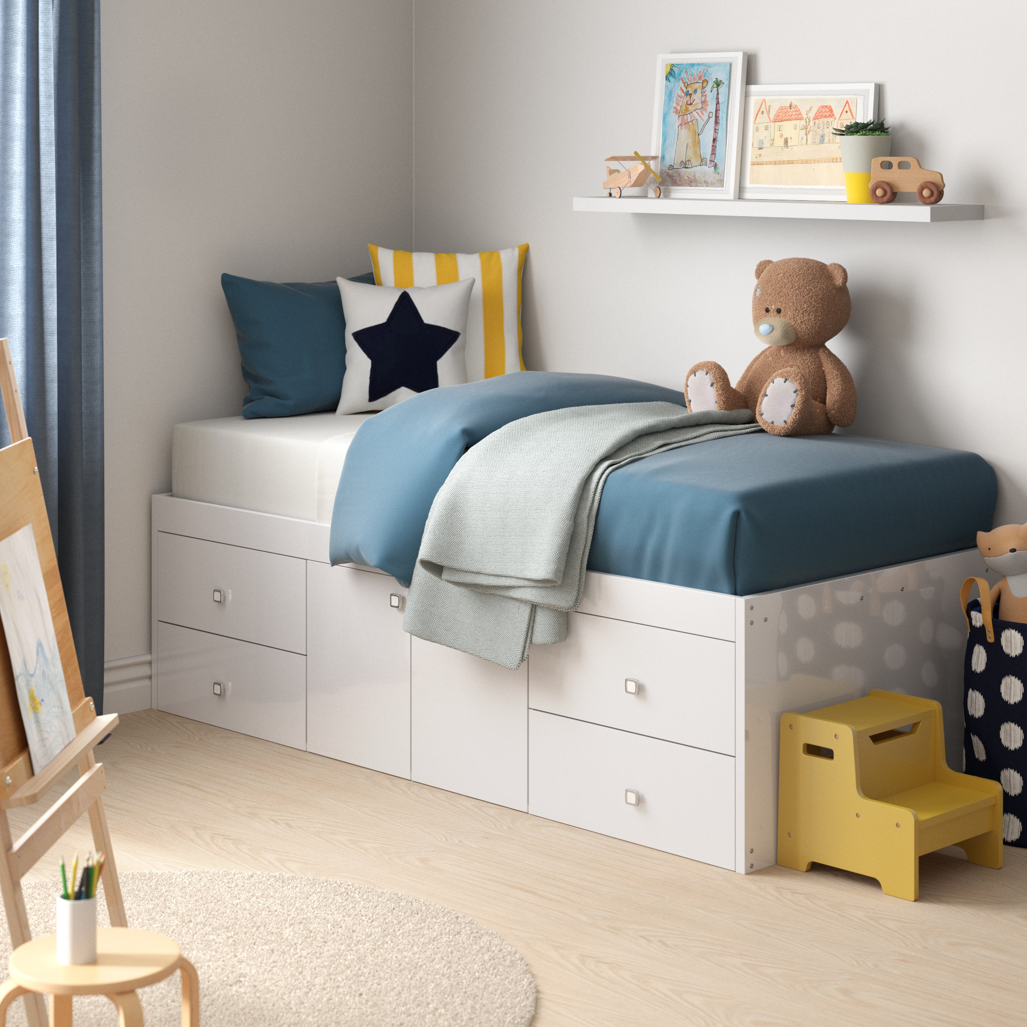 Tottenville Single 3 4 Drawer Mate s Captain s Bed