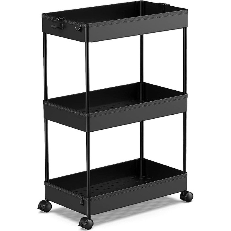 Wrought Studio 3-Tier Rolling Storage Cart,Multi-Purpose Shelves For ...