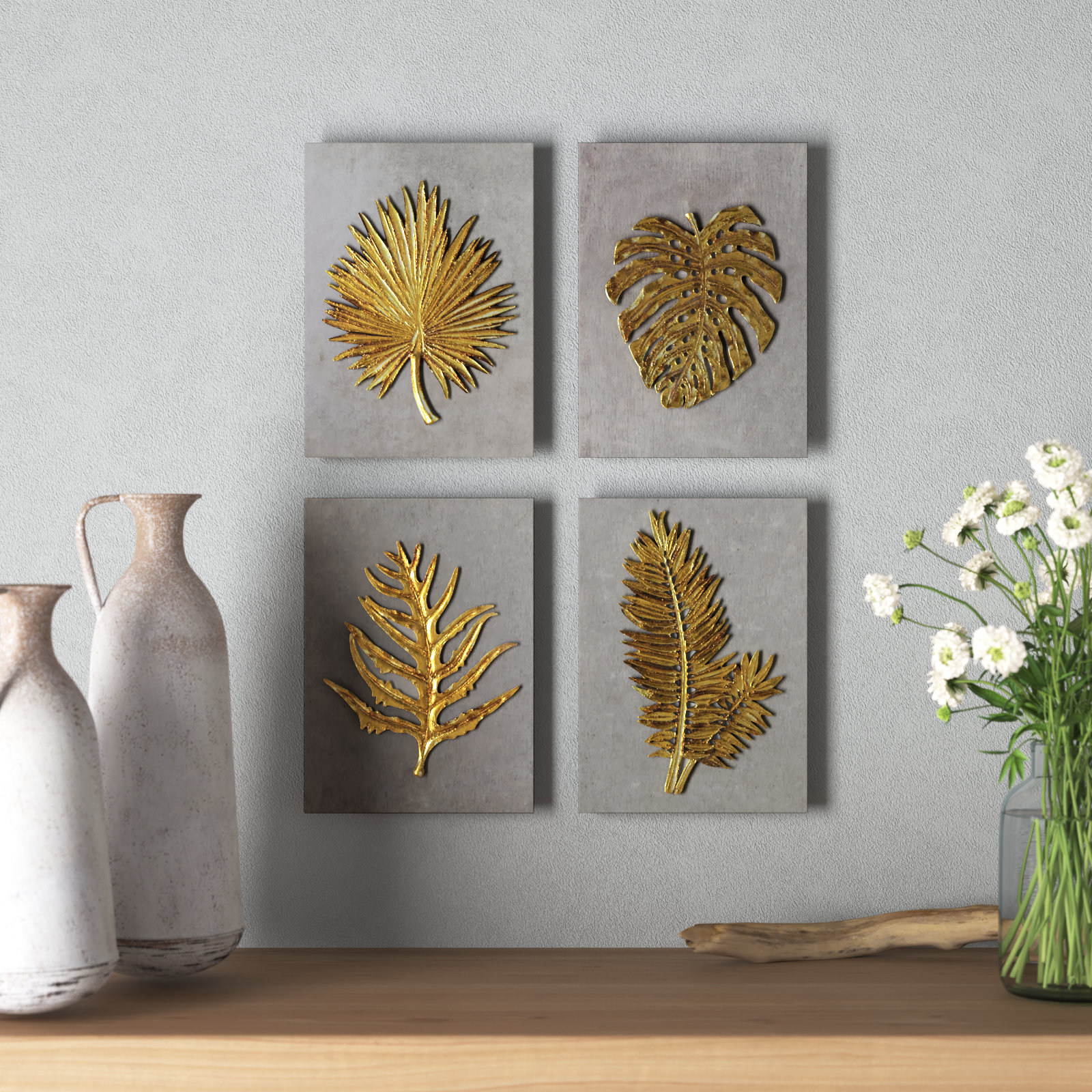 Beachcrest Home Concrete Floral Wall Décor Set & Reviews - Wayfair Canada