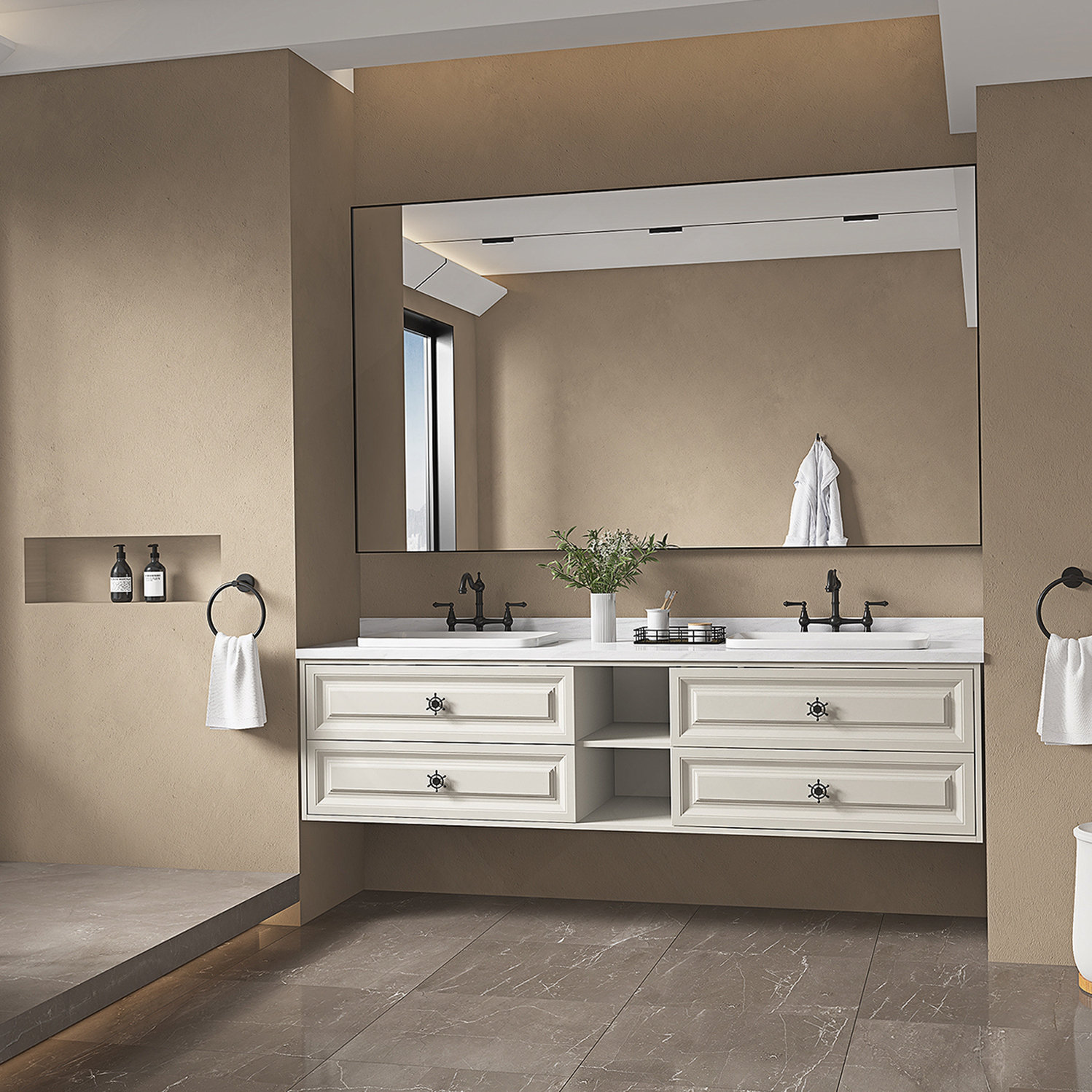 Everly Quinn 84 x 48 Inch Bathroom Mirror With Aluminum Frame ...