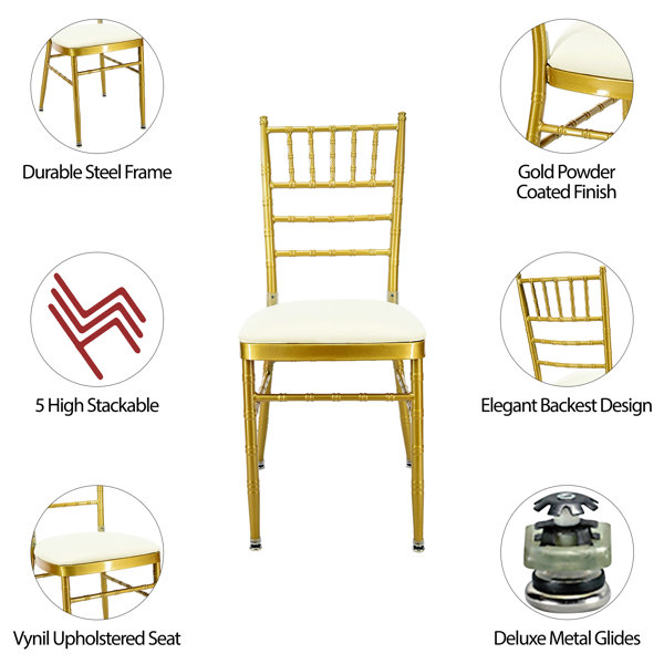 TheSeatingShoppe Chiavari Metal Ladder Back Stacking Side Chair | Wayfair