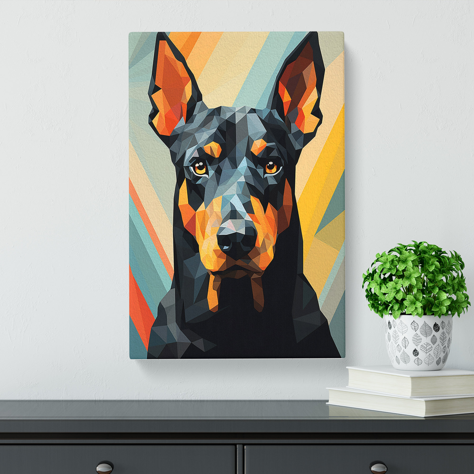 Marlow Home Co. Doberman Geometric - Print | Wayfair.co.uk