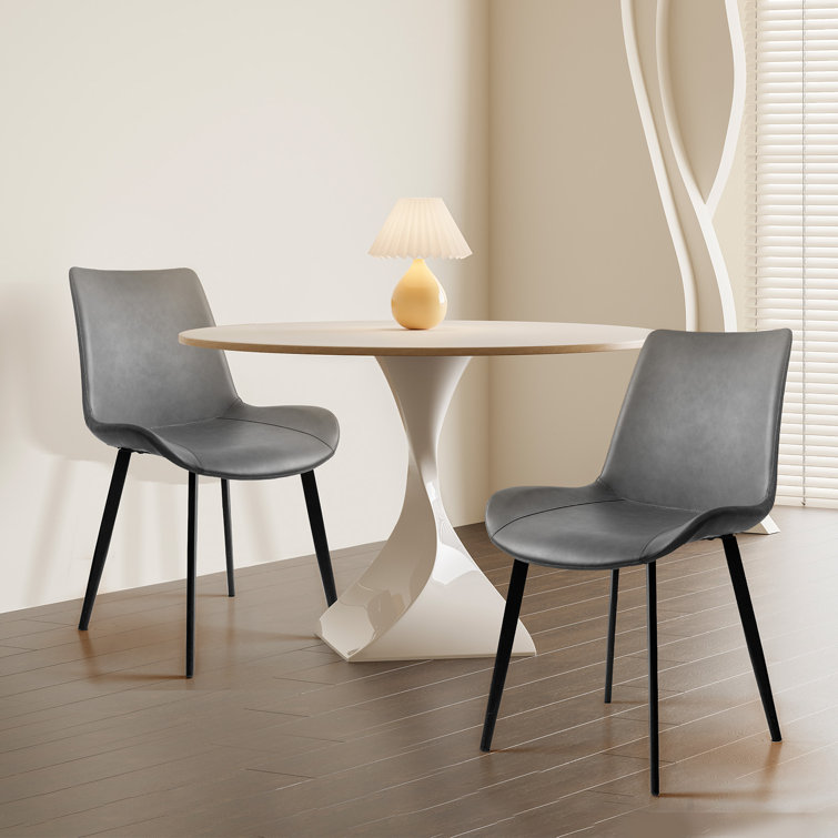 17 Stories Shenay Faux Leather Upholstered Metal Side Chair | Wayfair