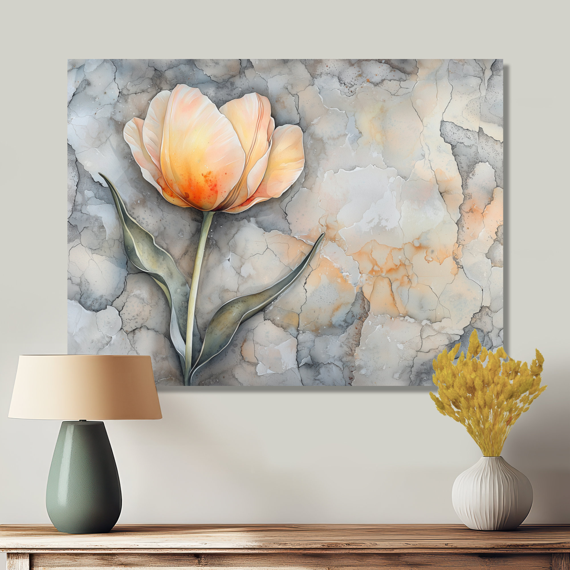 Ophelia & Co. Glowing Aura Of Tulip I - Floral Metal Wall Art, Tulip ...