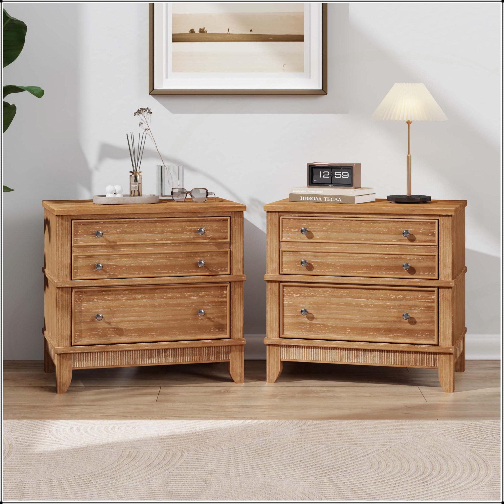 Red Barrel Studio® Hazel 3-Drawer Side Table for Living Room, Hallway ...