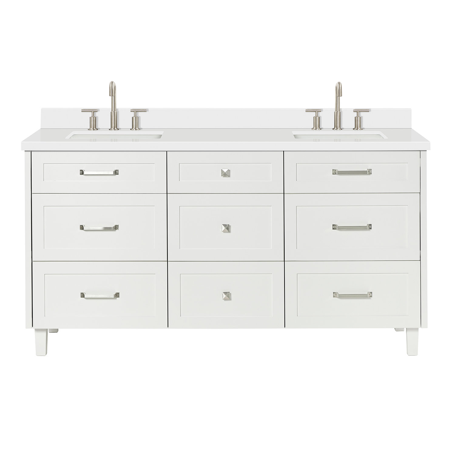 Ariel Bath Ariel Monroe 67 Inch Double Rectangular Sink Bathroom Vanity ...