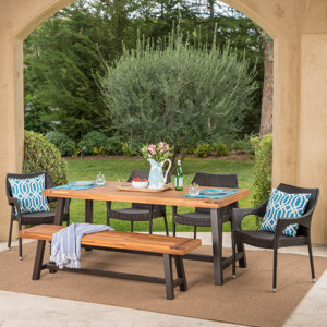 Christopher Knight Home Outdoor 6 Piece Wicker Dining Set & Reviews ...