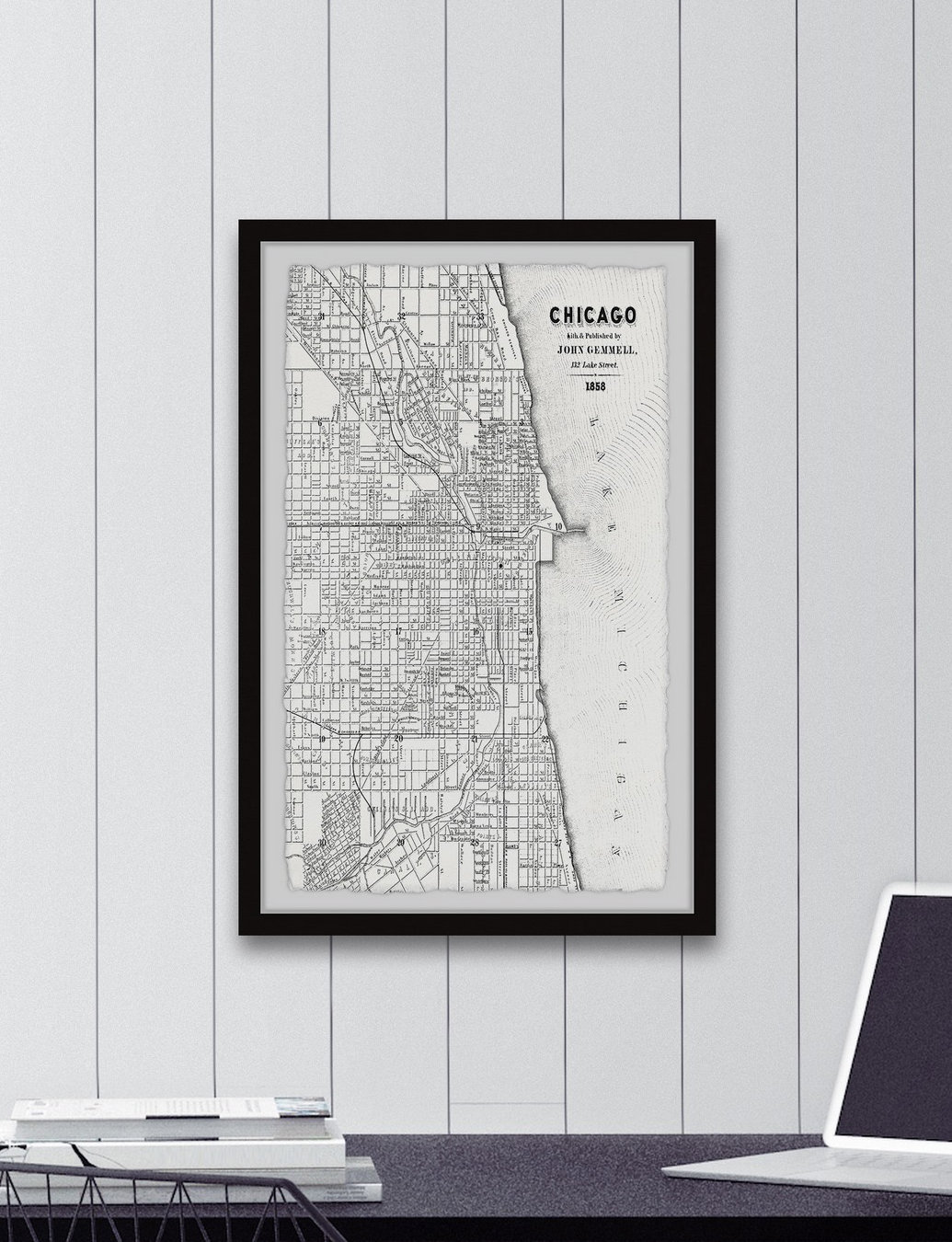 Charlton Home Map of Chicago IV - Picture Frame Graphic Art | Wayfair