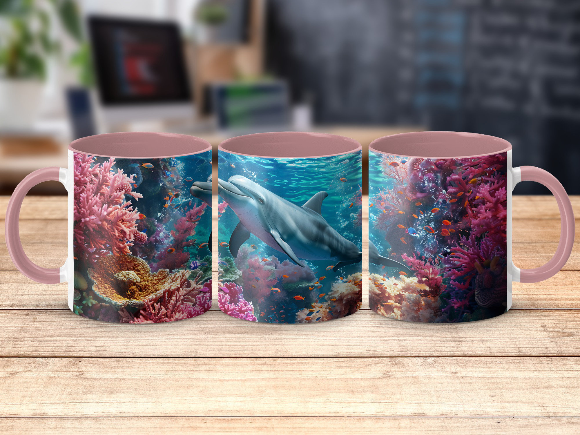 East Urban Home Set of 2 Realistic Animal Design 11oz Accent Mugs ...