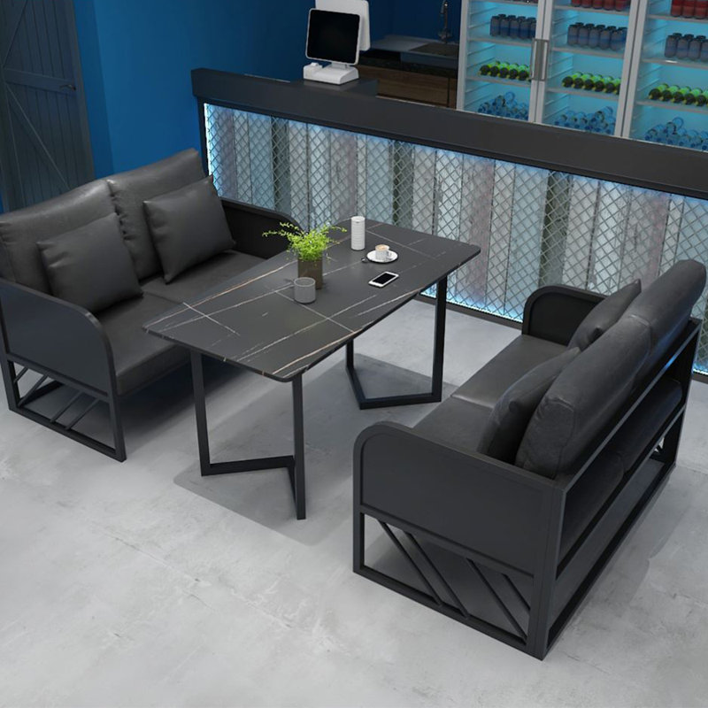 Canadian Linen Light Luxury Industrial Style Bar Benches Faux Leather ...