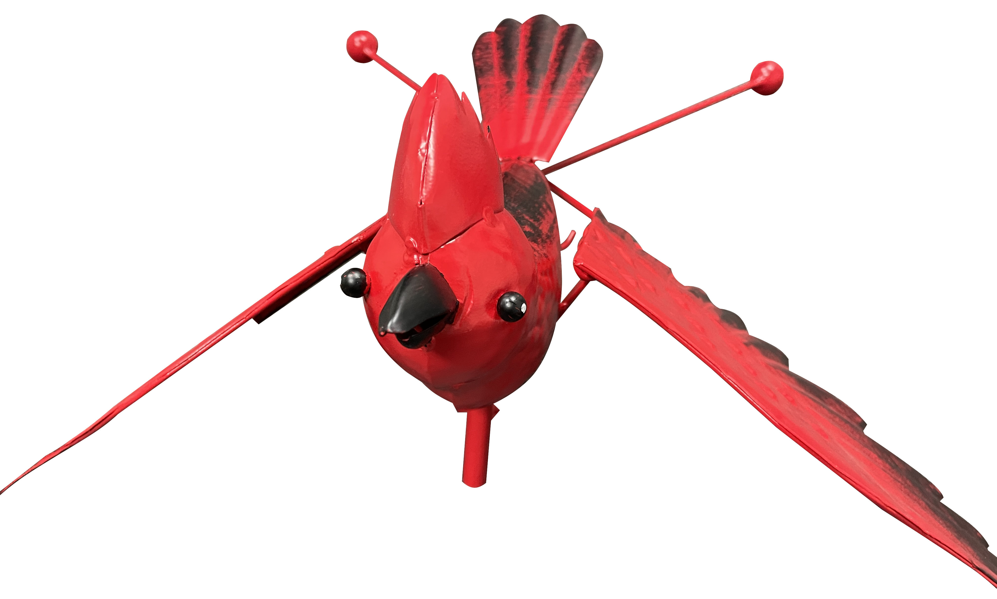 Arlmont & Co. 12 Feet Tall Rustic Three Cardinal Bird Swaying Garden ...