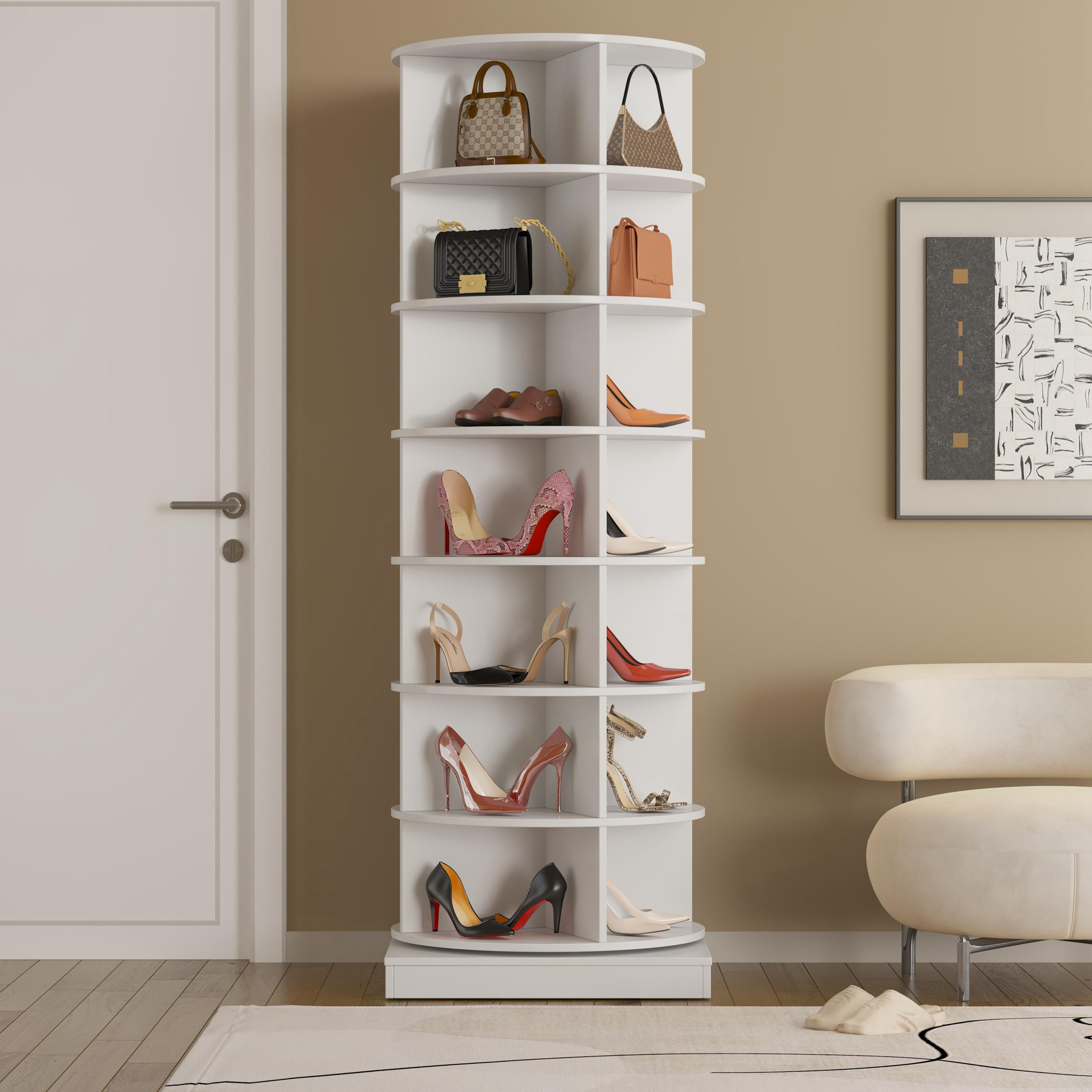 Hokku Designs 360 Rotating 7-Tier Shoe Cabinet | Wayfair