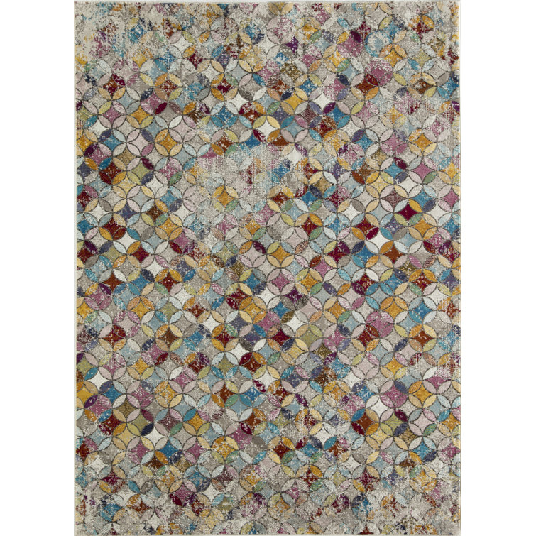 Langley Street Areli Grey/Yellow/Red/Teal Rug & Reviews | Wayfair.co.uk