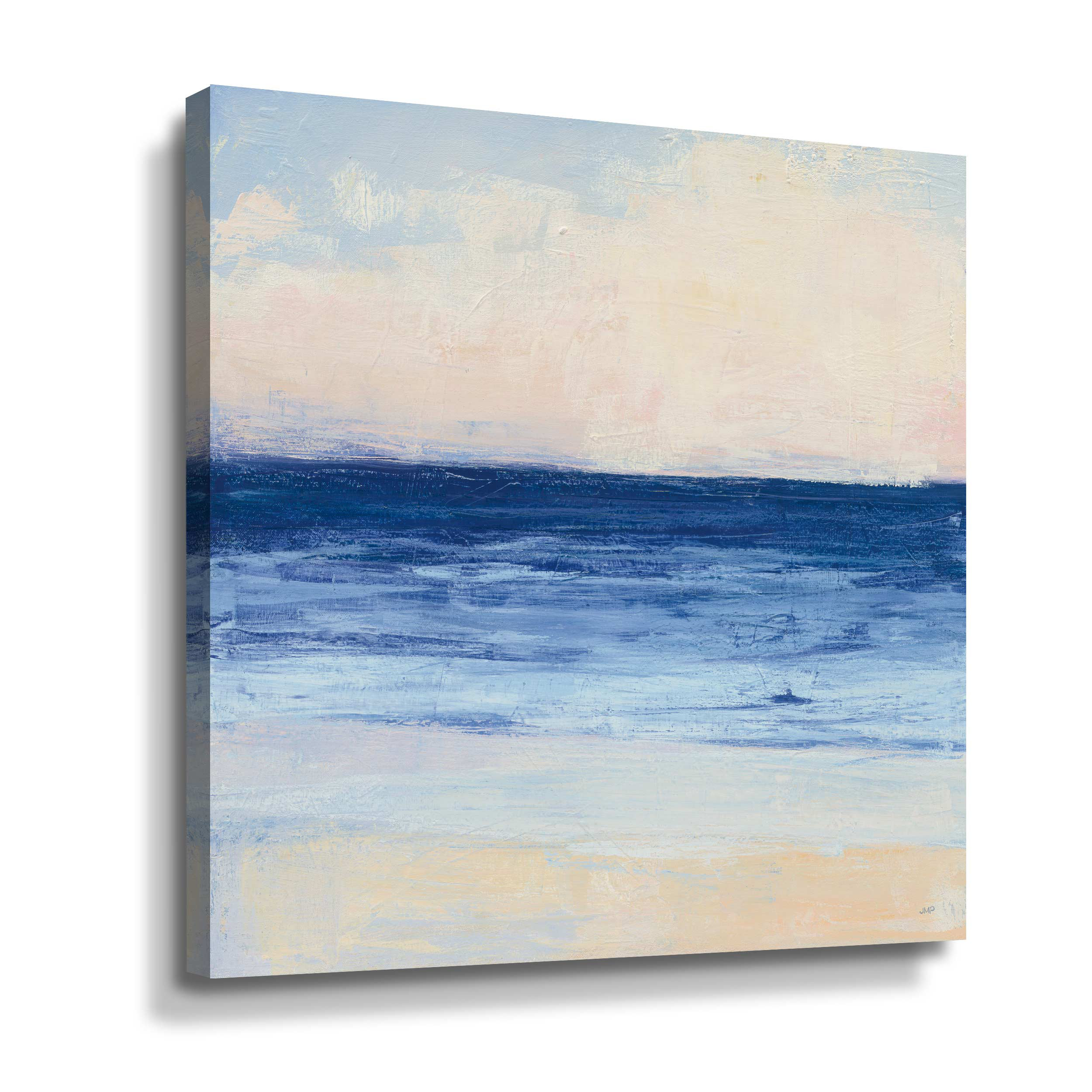 Highland Dunes True Blue Ocean I Gallery Wrapped Floater-Framed Canvas ...