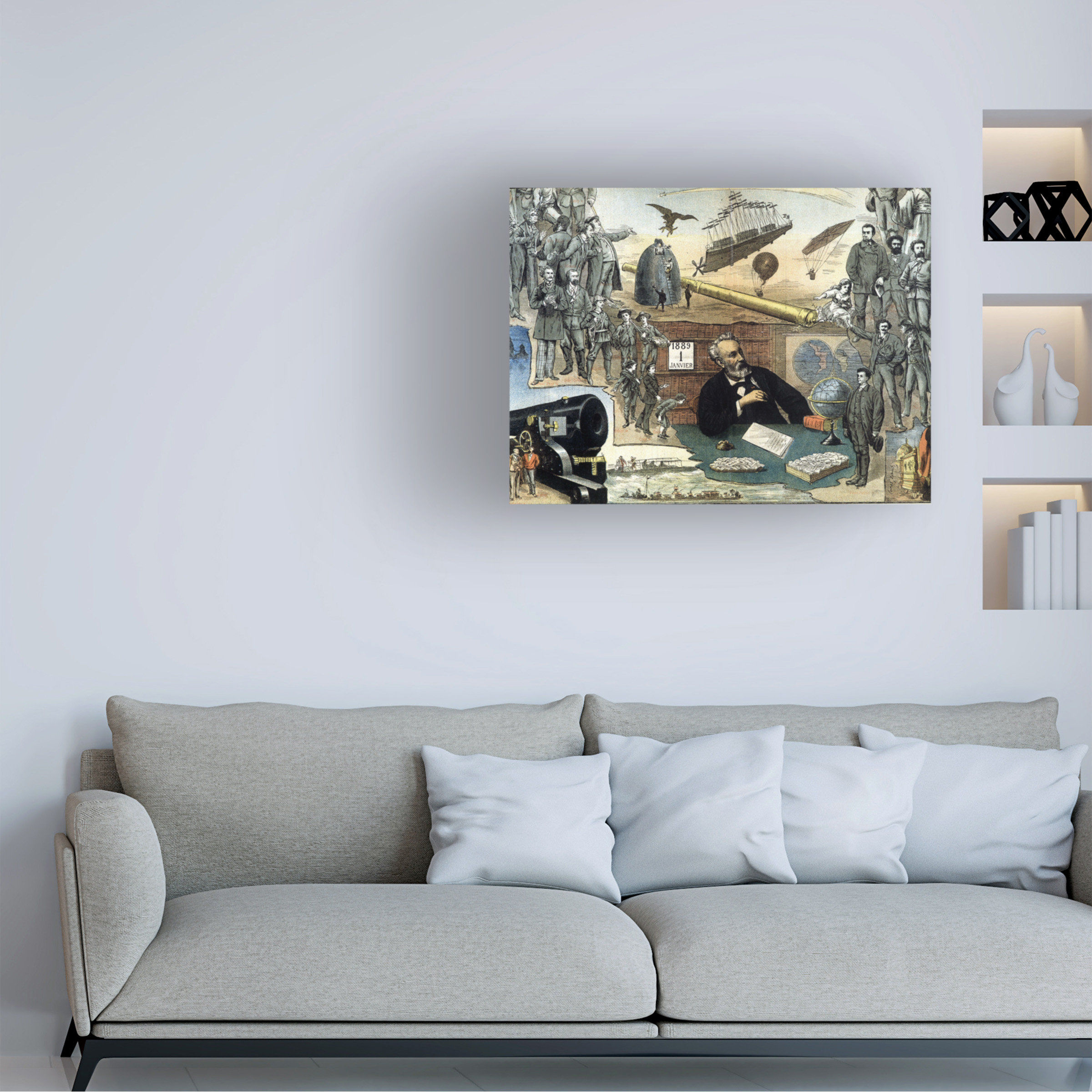 Charlton Home® Unknown Artist Jules Verne Portrait And Works Poster ...