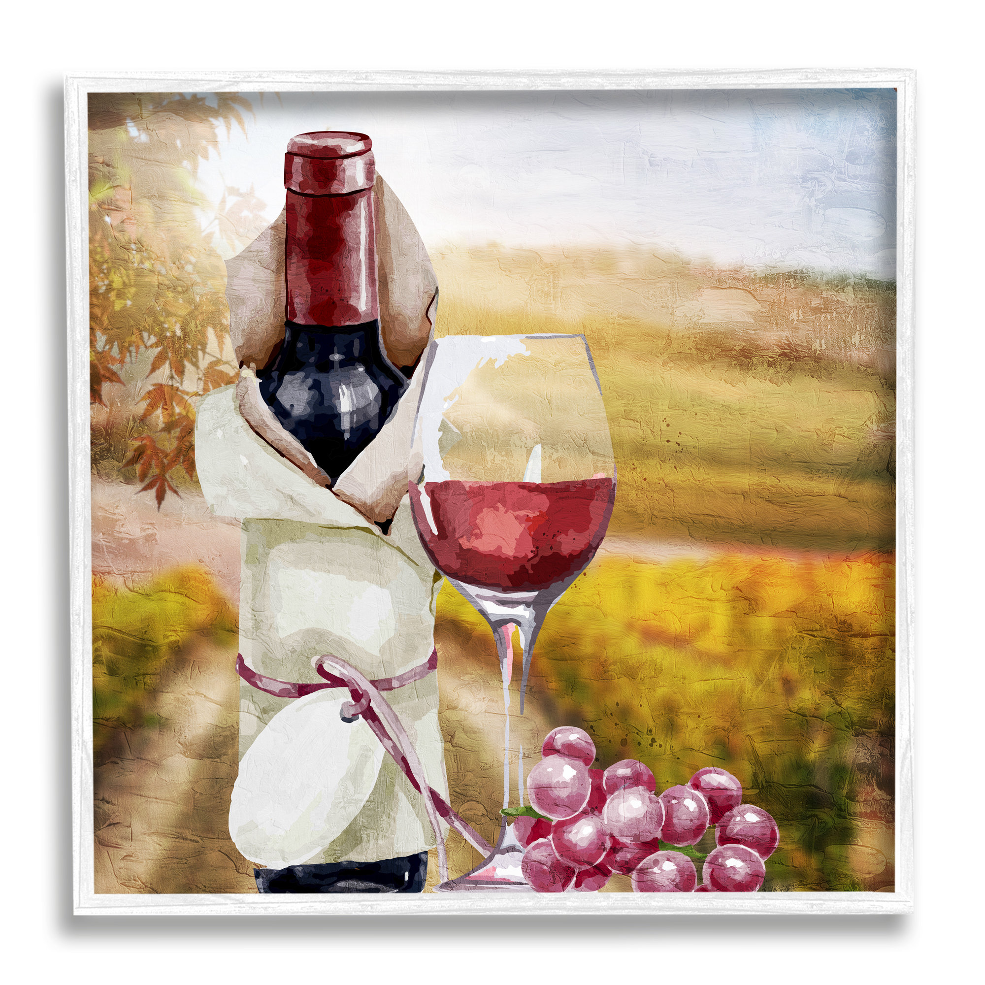Winston Porter Wine Bottle Scenery Framed Giclee Art Design By Kim ...