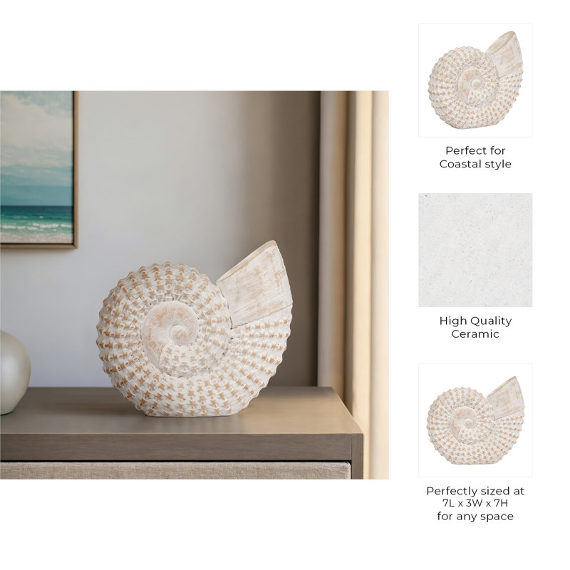Sand & Stable™ Ceramic Shell Figurine - Elegant Home Decor Accent Piece ...