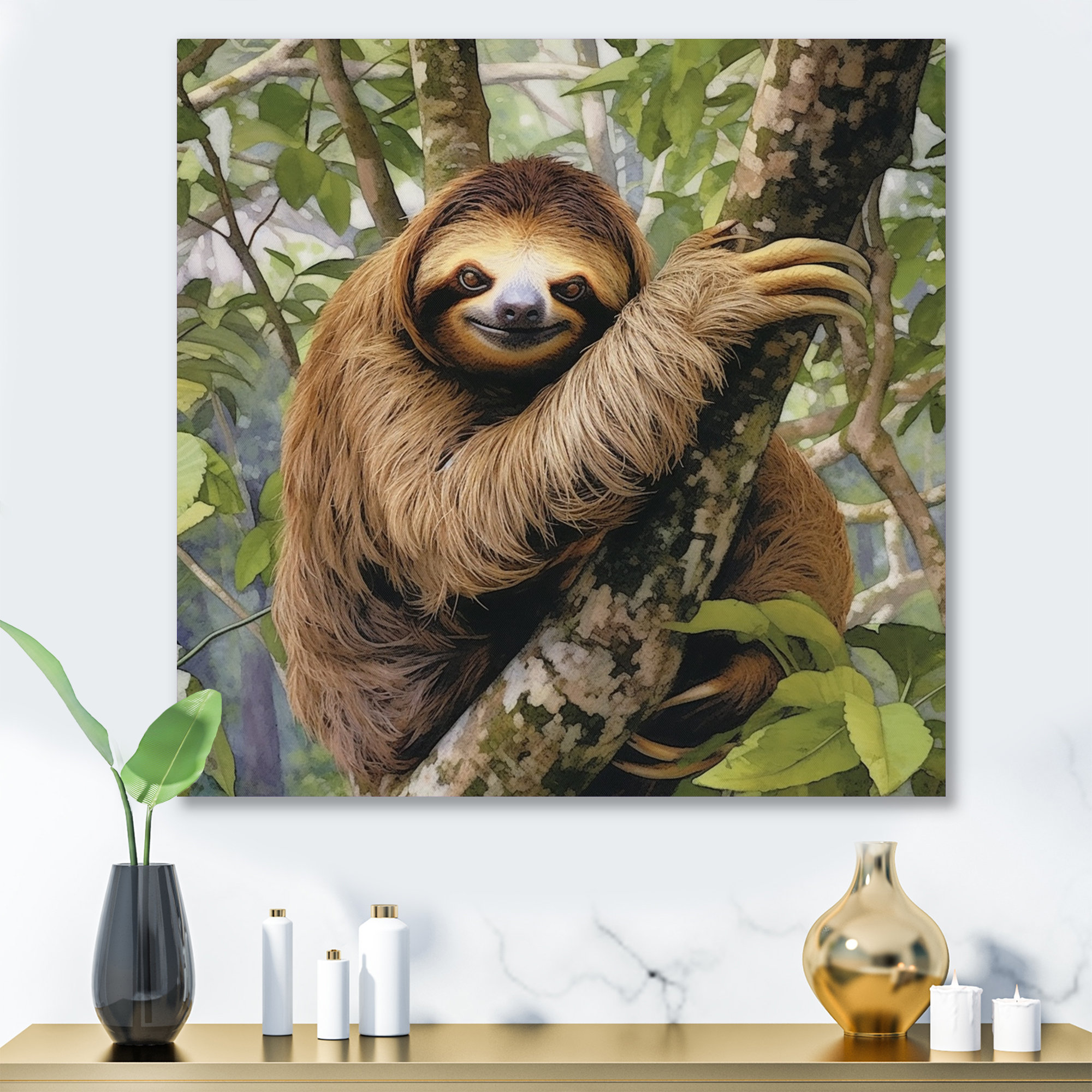 Millwood Pines Tree Dwelling Sloth II - Animals Metal Wall Art ...