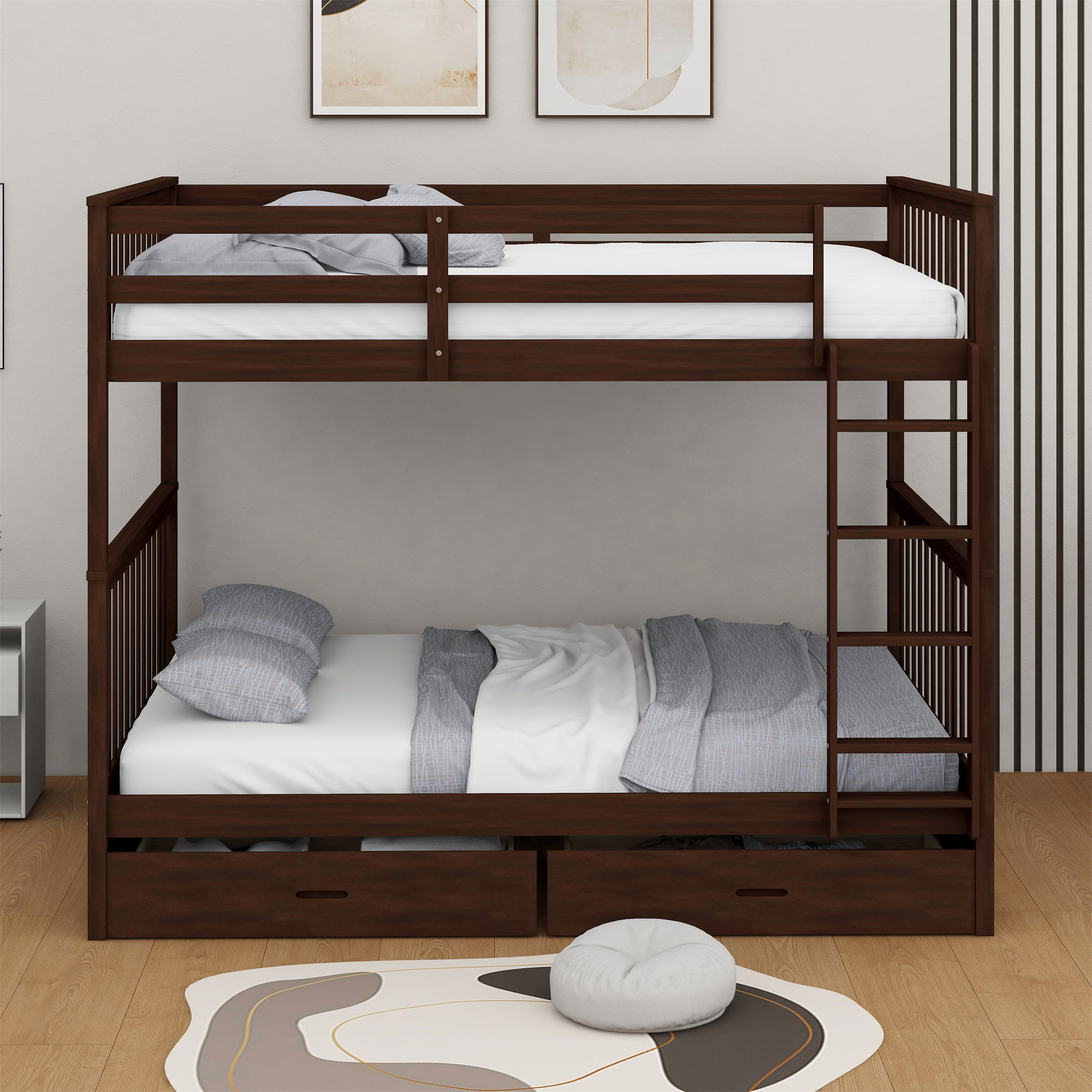 Harriet Bee Jesstin Kids Full Over Full Bunk Bed with Drawers | Wayfair
