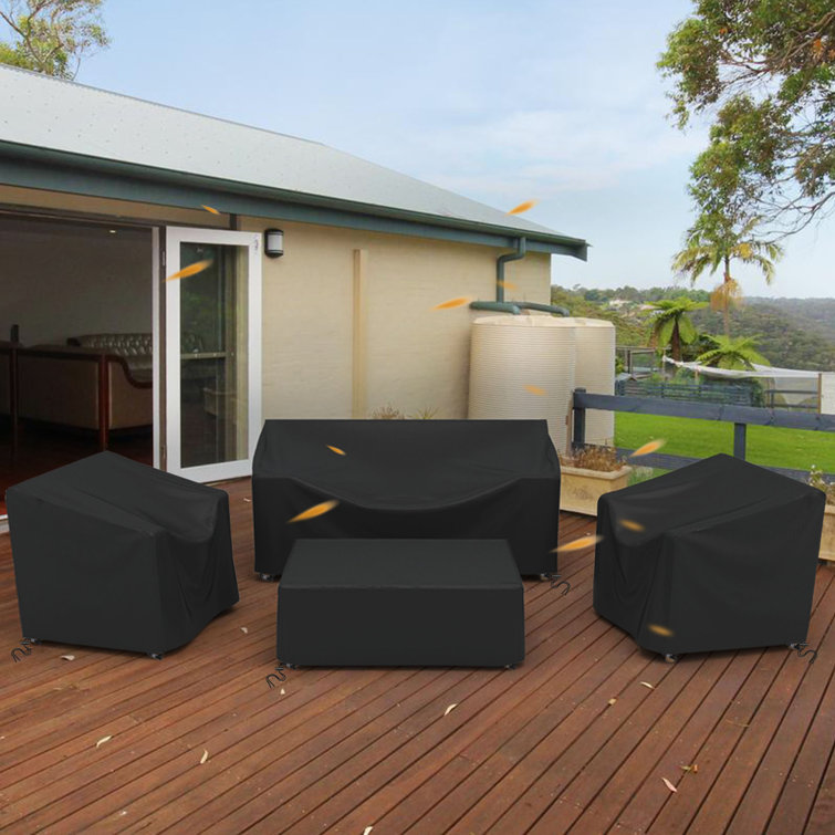 Arlmont & Co. Outdoor Patio Furniture Covers 4-Piece, Waterproof Patio ...